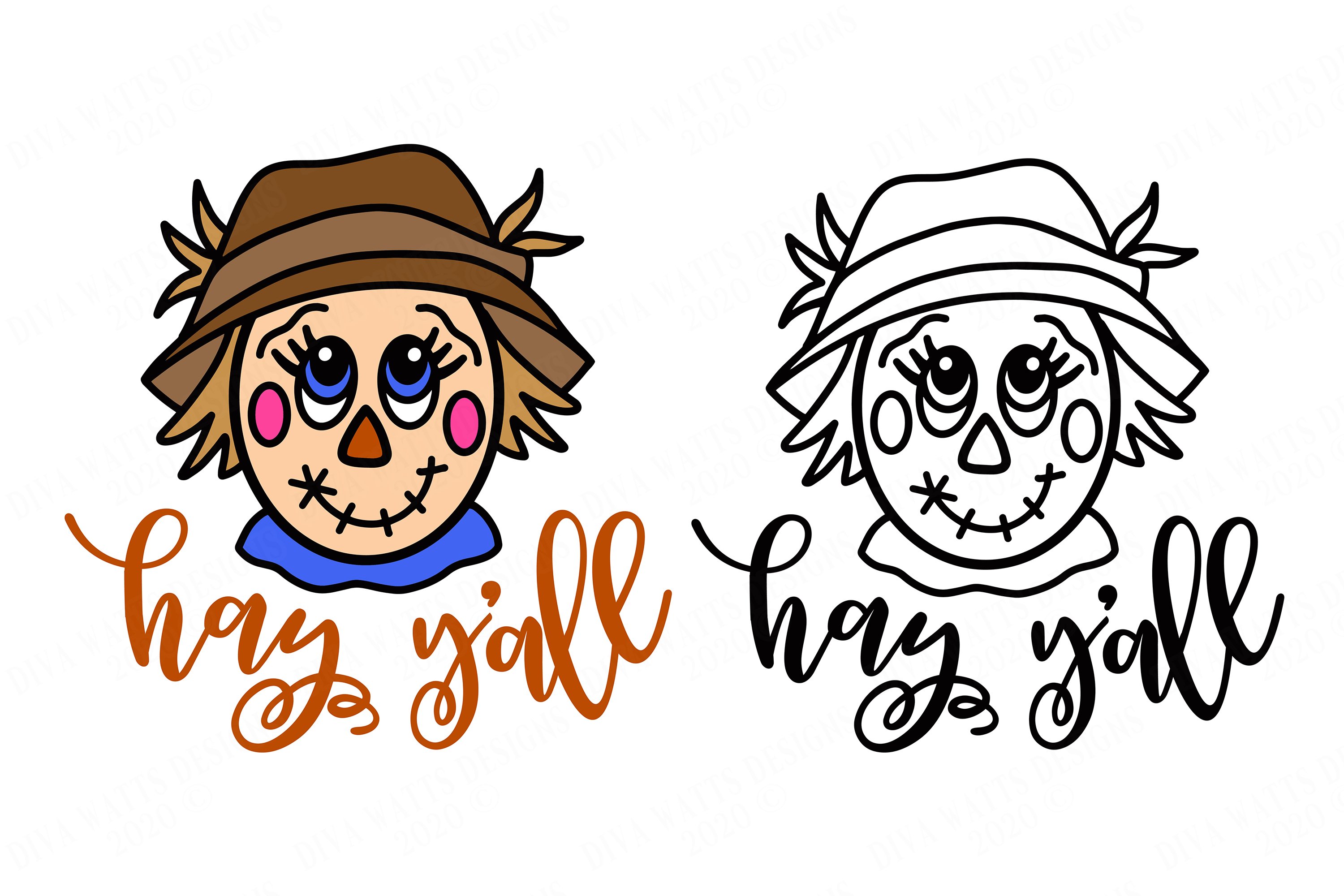 Hay Y'all | Hey Y'all | Autumn Fall Scarecrow Design (778025) | Cut ...