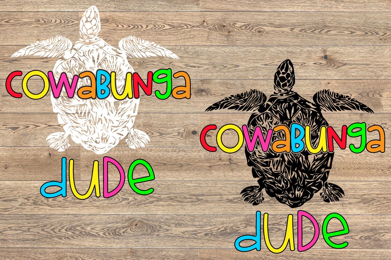 COWABUNGA Dude Turtle SVG Wildlife boho kindergarten 1249s (211601 ...