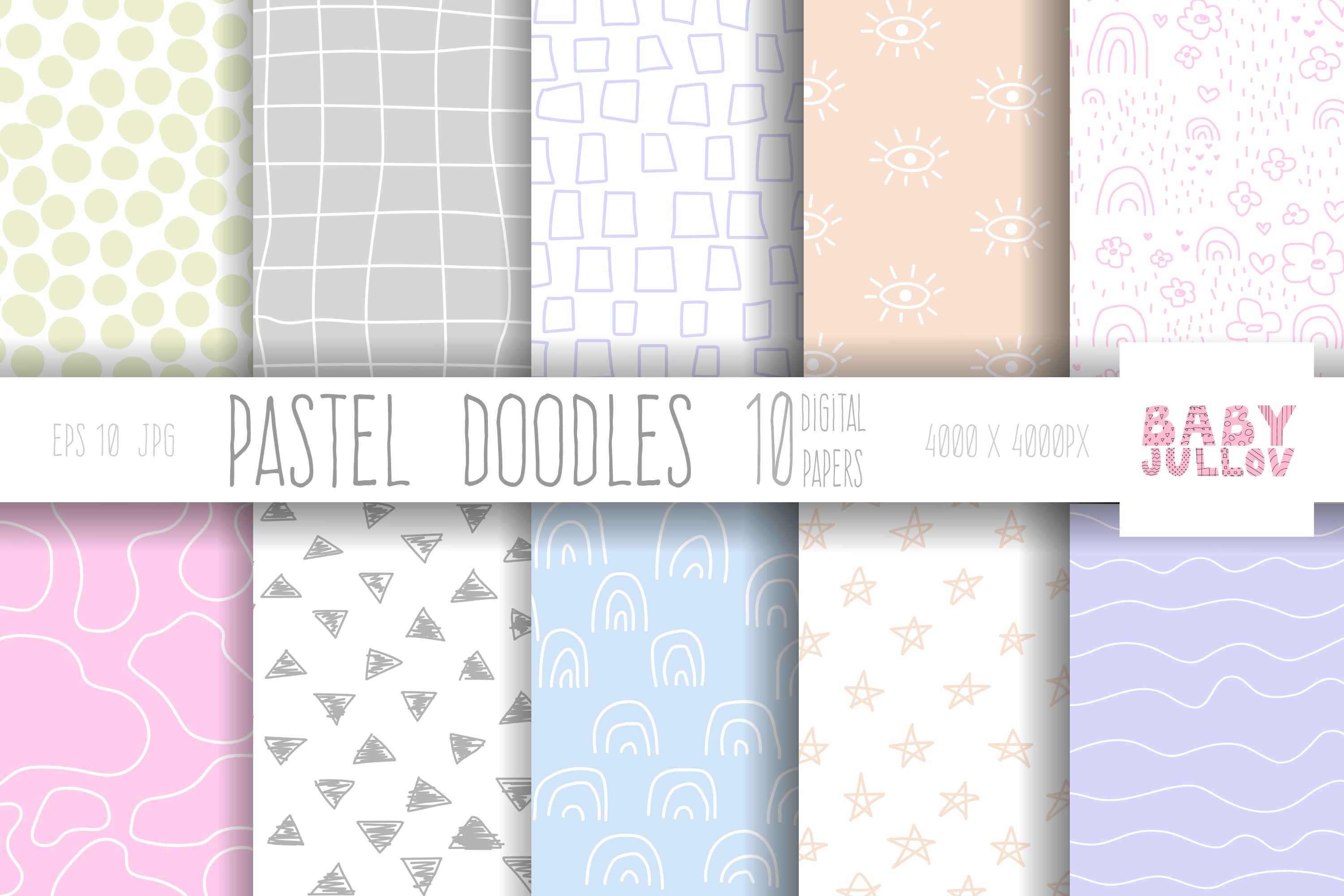 Pastel Doodles, Rainbow, Eye, Star, Hand Drawn, Scrapbooking (1322712 ...