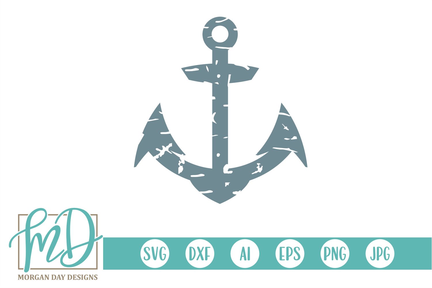 Anchor - Nautical - Distressed Anchor - Grunge Anchor SVG (68680) | Cut ...