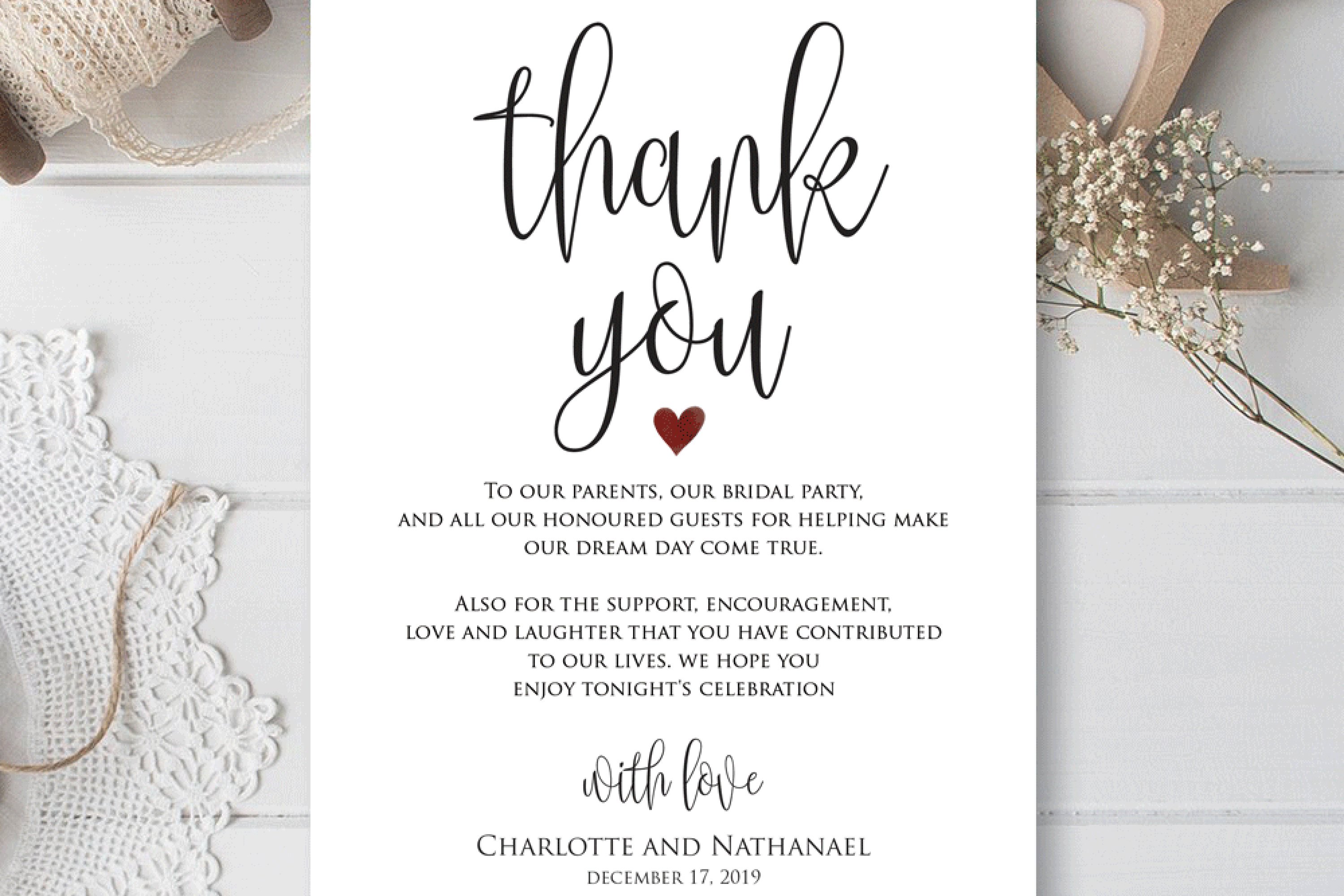 Printable Wedding Thank You Card Template Printable Templates