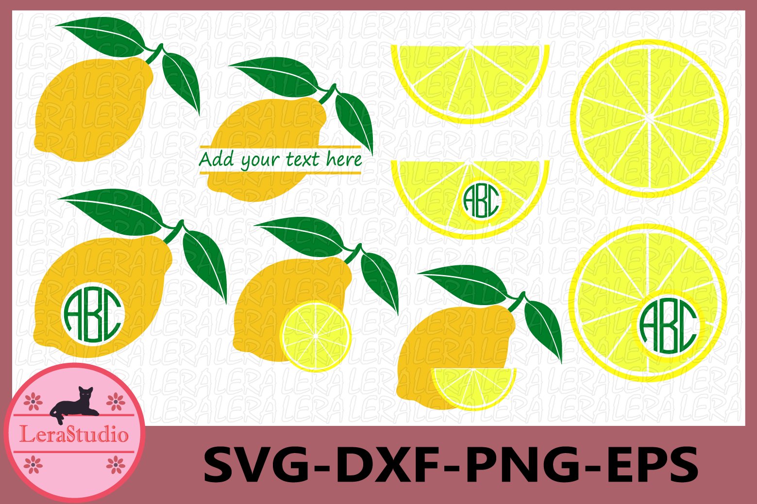 Lemon SVG, Lemon Monogram Frames Svg, Lemon svg, Circle (239764) | Cut ...