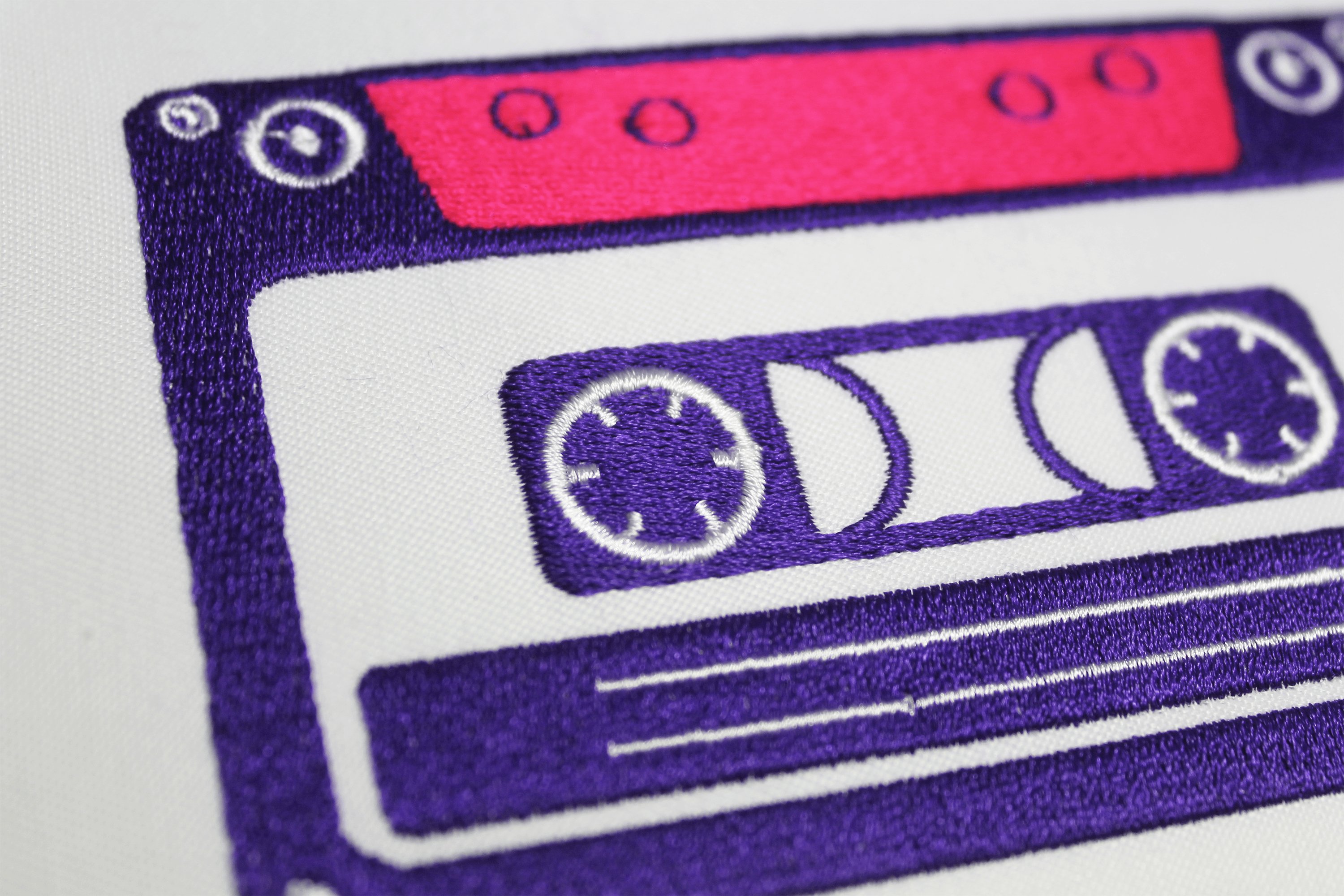 Cassette Tape Embroidery, Old School design, 5 sizes