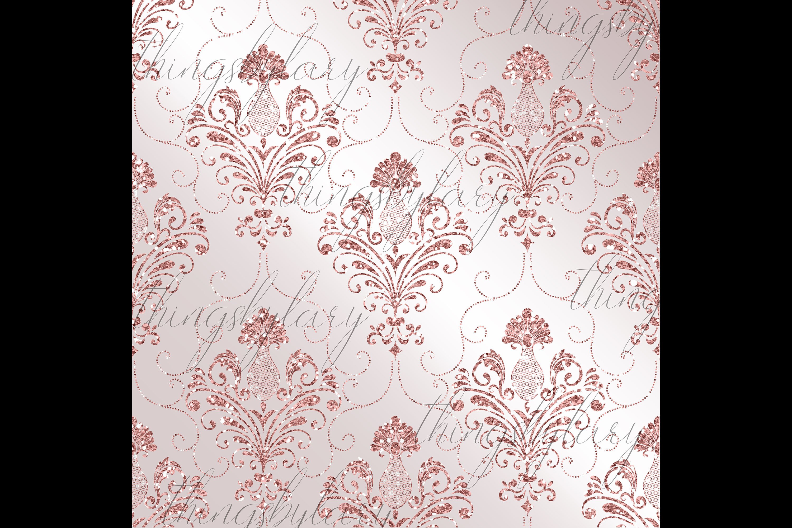 42 Pale Pink Peach Glitter Seamless Damask Ornament Overlays (141953 ...