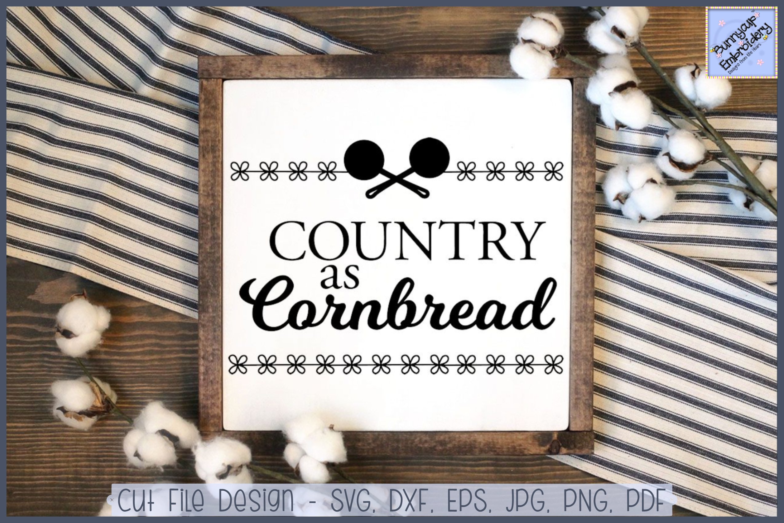 Farmhouse Country As Cornbread - SVG, Clipart, Printable (301953) | Cut ...
