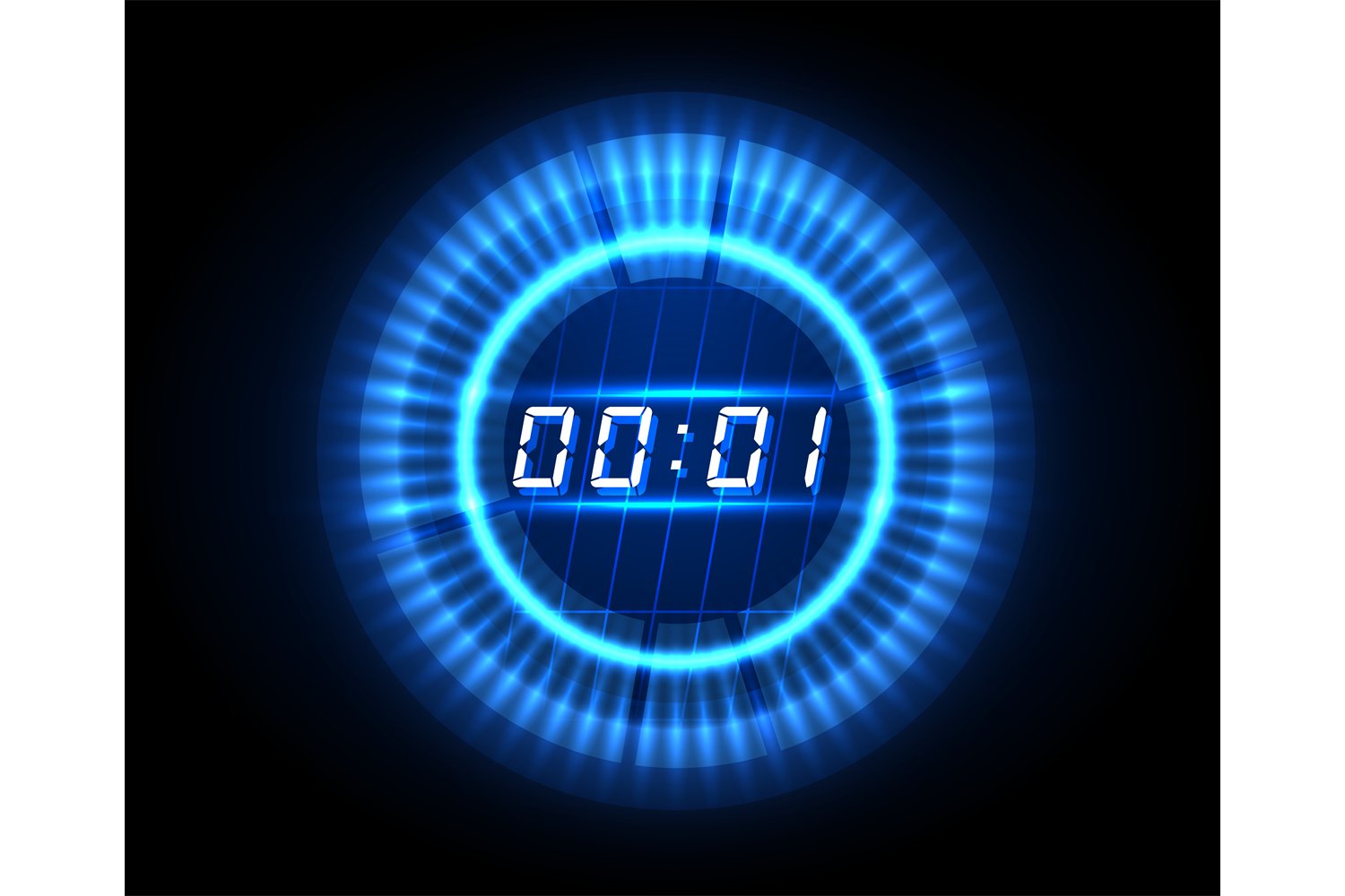 Futuristic countdown clock (1193896) | Illustrations | Design Bundles