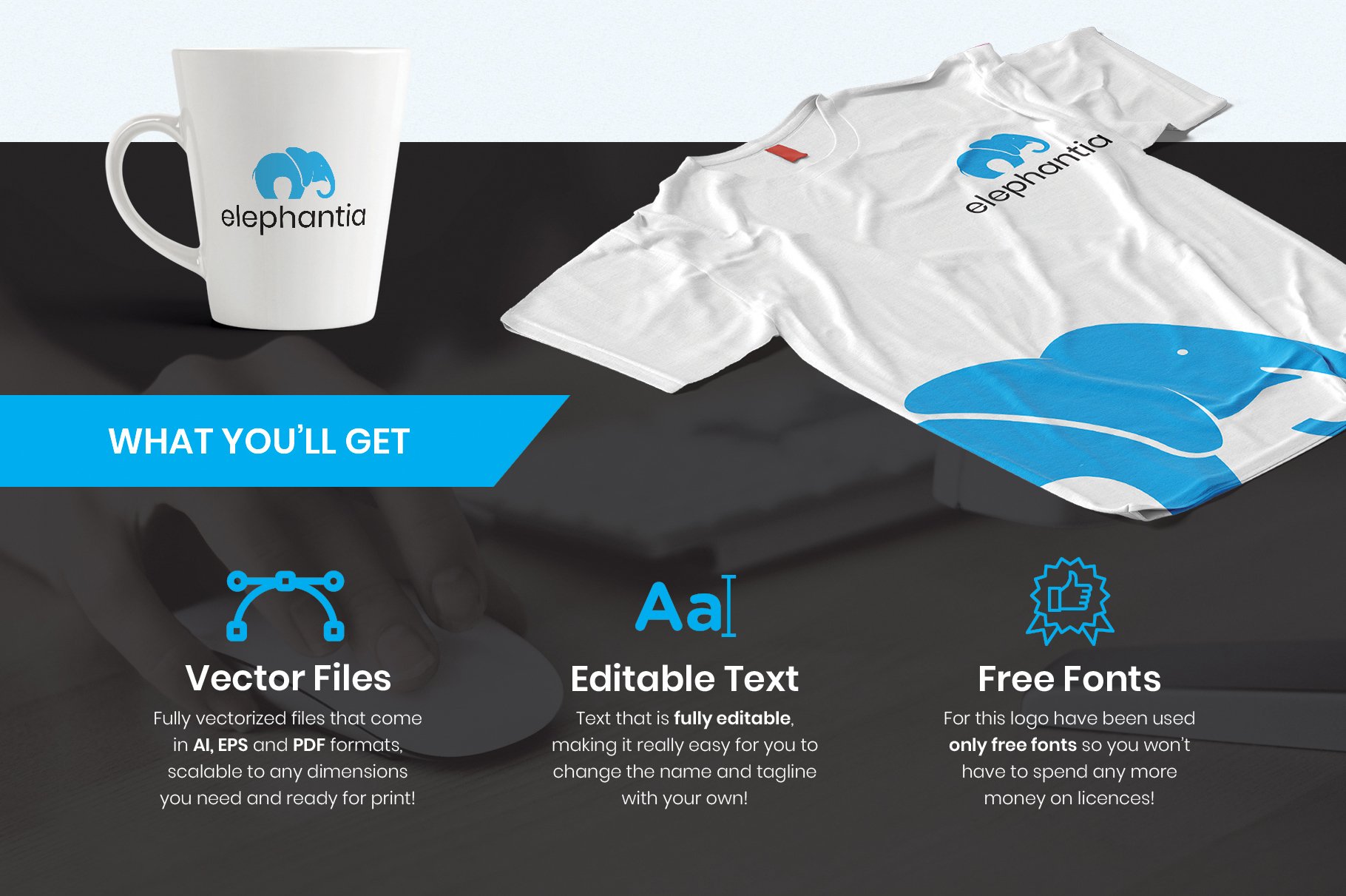 Happy Elephant Logo Template (155460) | Logos | Design Bundles