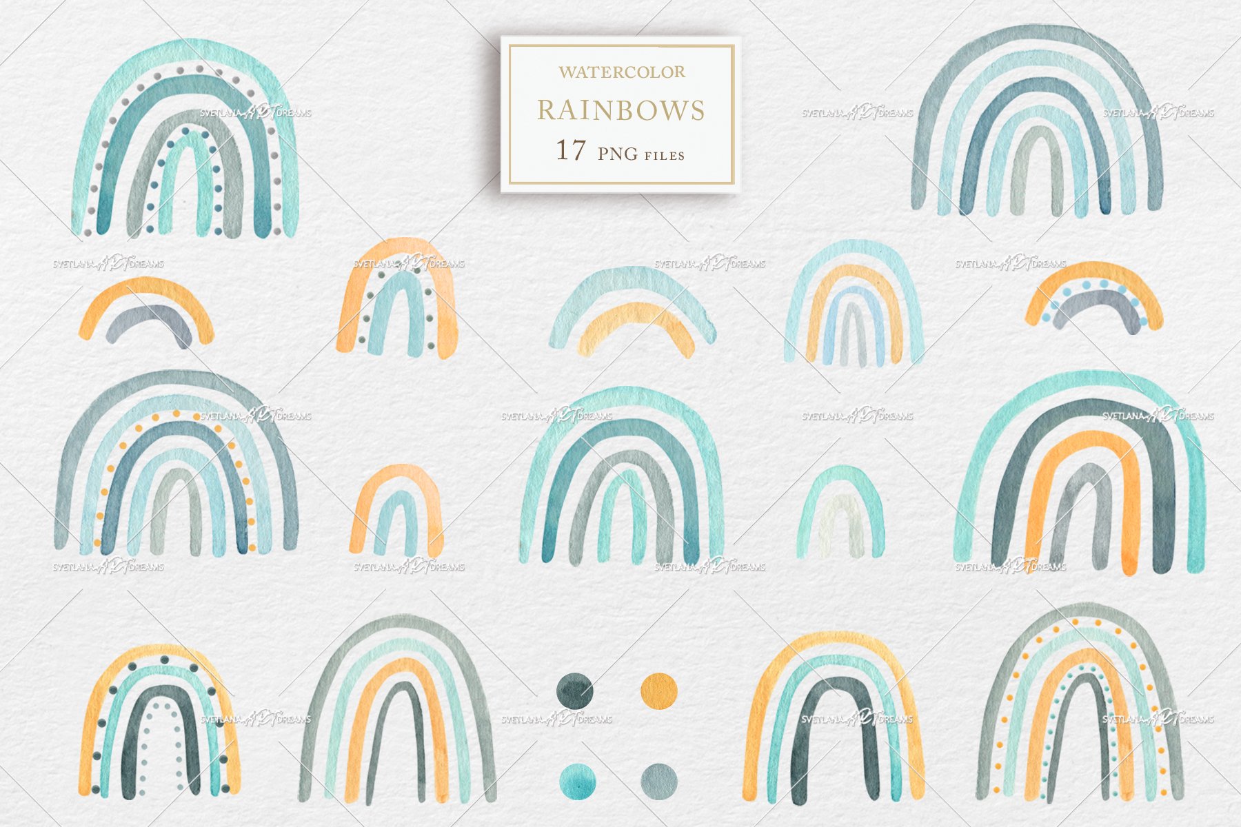 Trendy RAINBOW watercolor clipart and pattern. Nursery art 2 (646254 ...