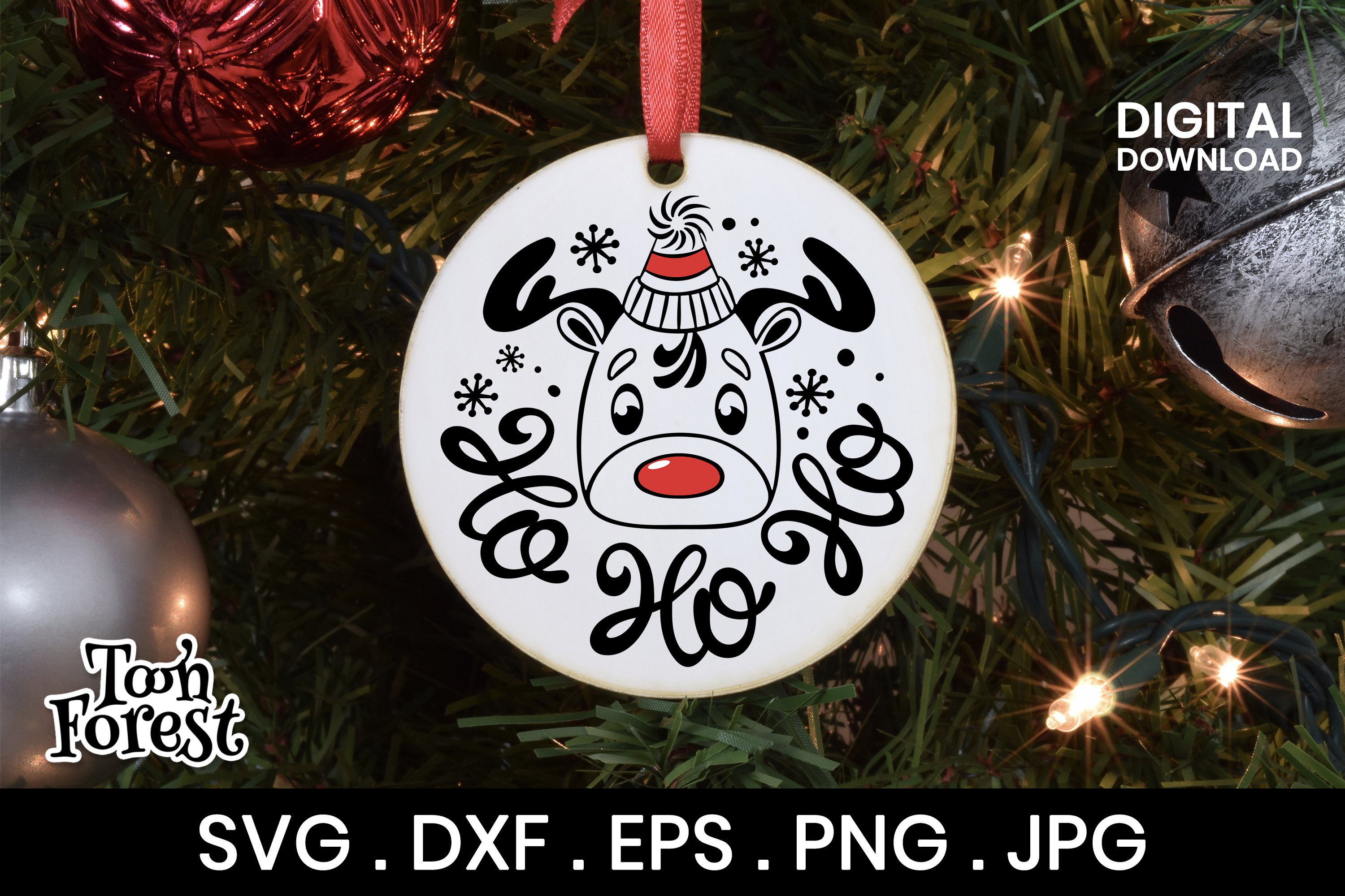 5 Christmas ornament SVG, DXF, EPS, and PNG cut files bundle (984759 ...