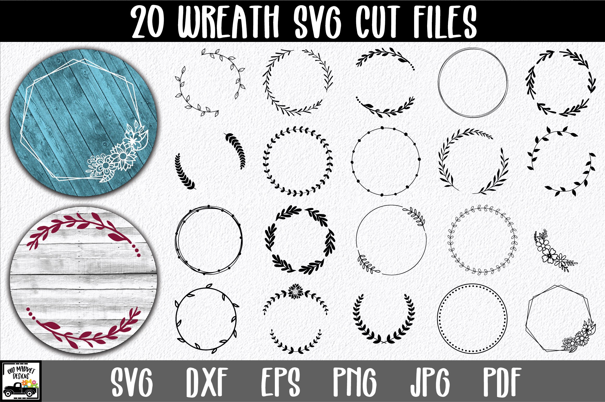 Wreath Bundle - Round Wreath SVG Files - Round SVG Files (1202589 ...