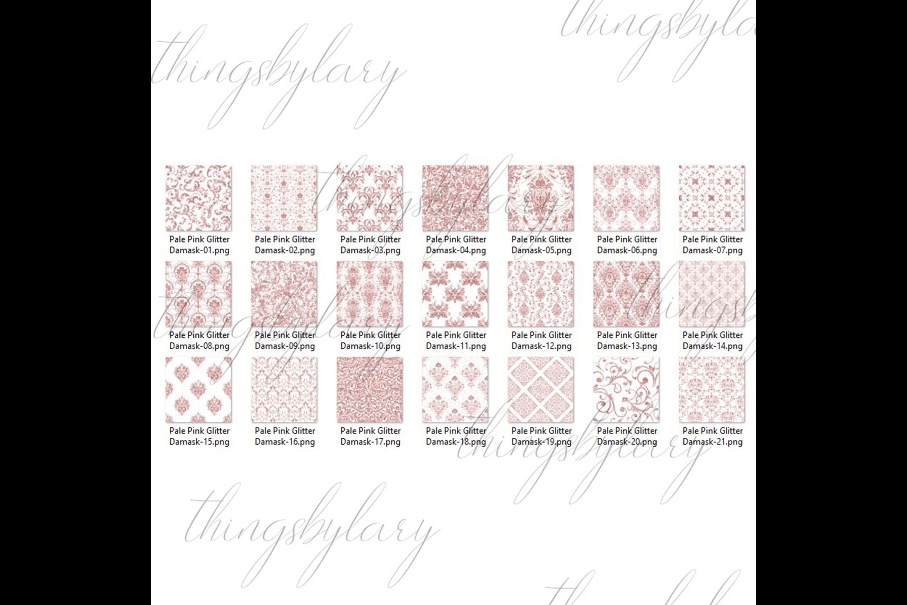 42 Pale Pink Peach Glitter Seamless Damask Ornament Overlays (141953 ...