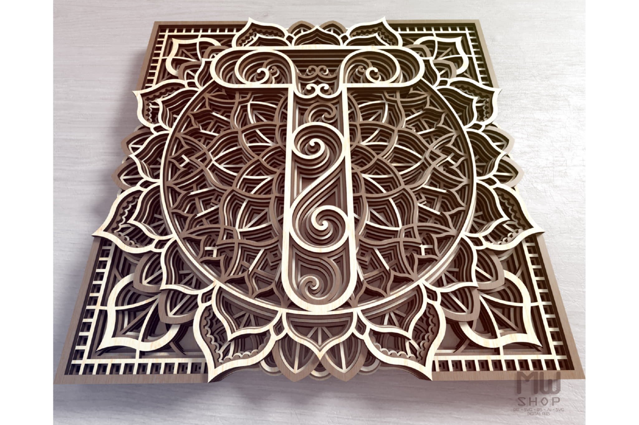 Mandala Letter T, Alphabet letter T pattern, Letter T SVG (580195 ...