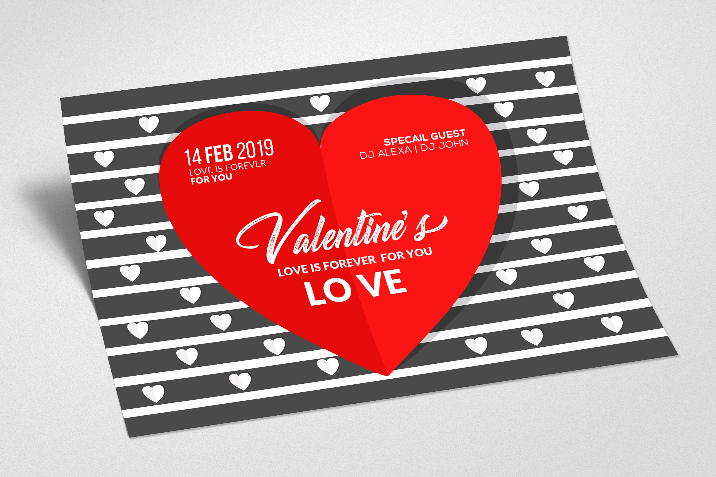 Valentine Love Greeting Card Template (511525) | Card Making | Design ...