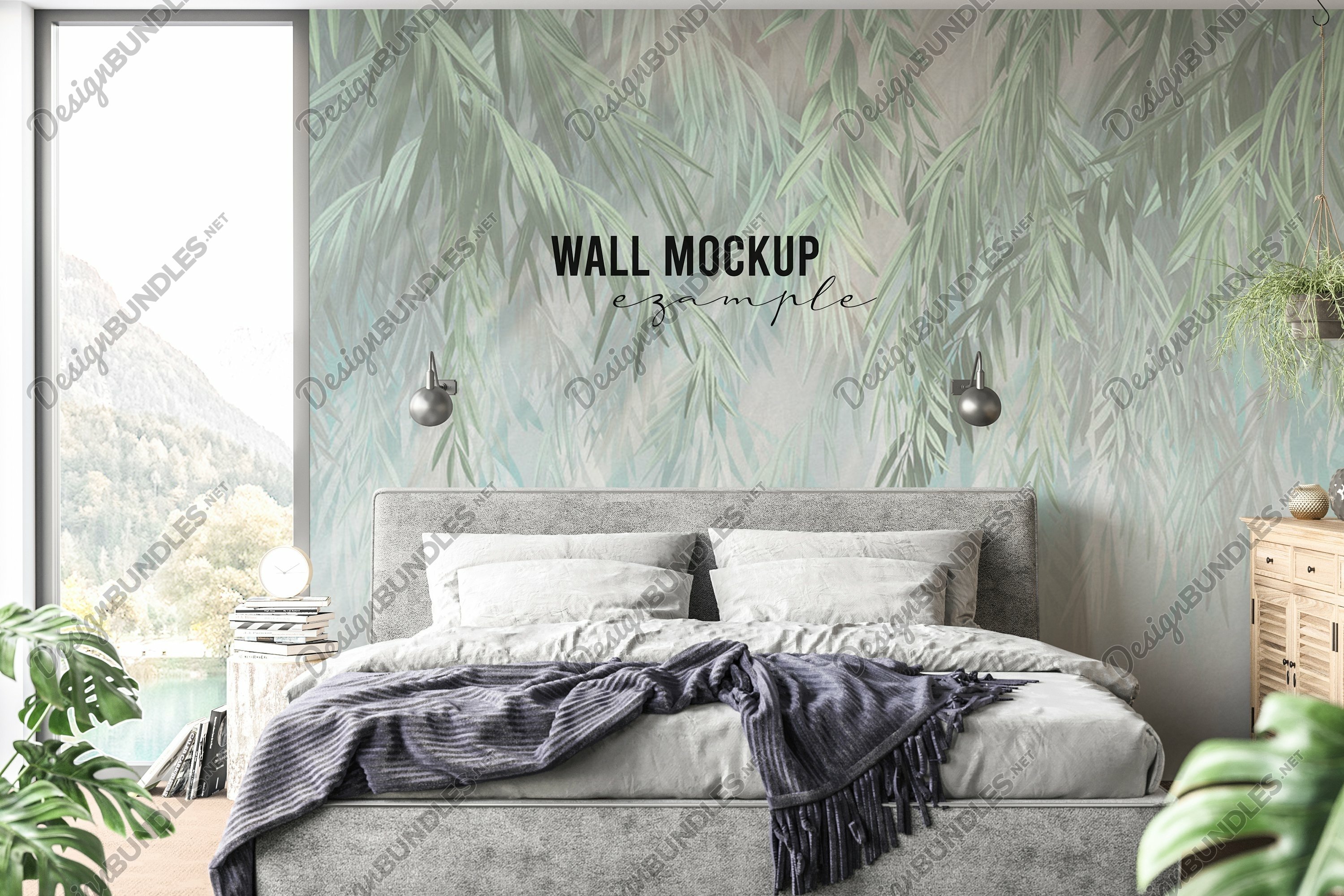 Wall mockup - Wallpaper mockup (1342344) | Mockups | Design Bundles