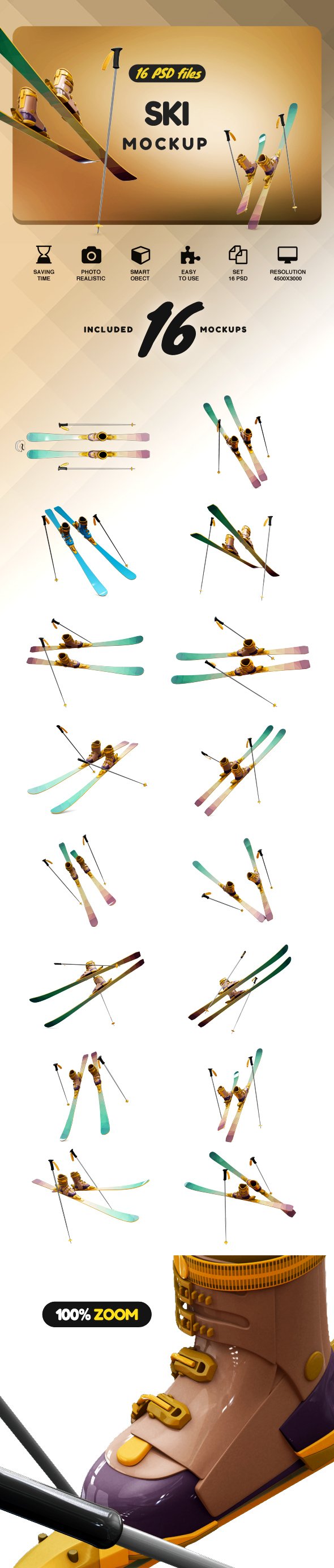 Ski Mockup (72729) | Mockups | Design Bundles