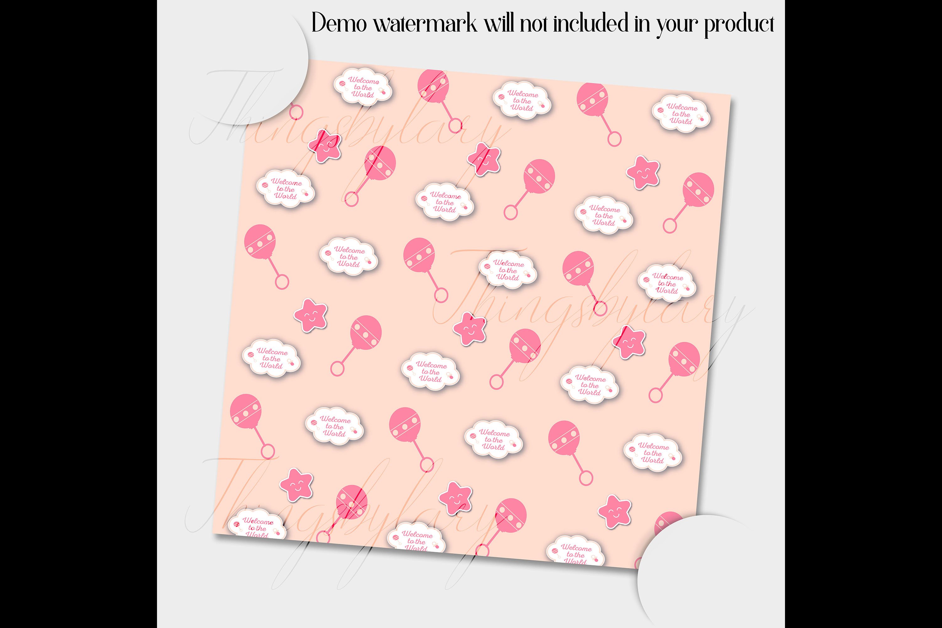 12 Pink and Cream Baby Girl Shower Digital Papers (132526 ...