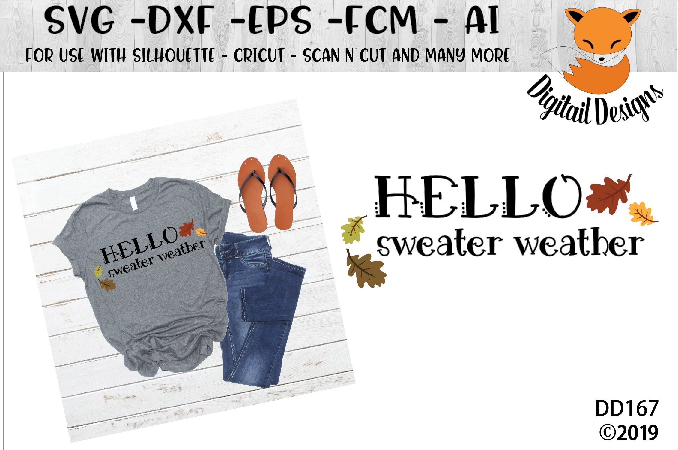 Hello Sweater Weather Fall Winter SVG (322571) | Cut Files | Design Bundles