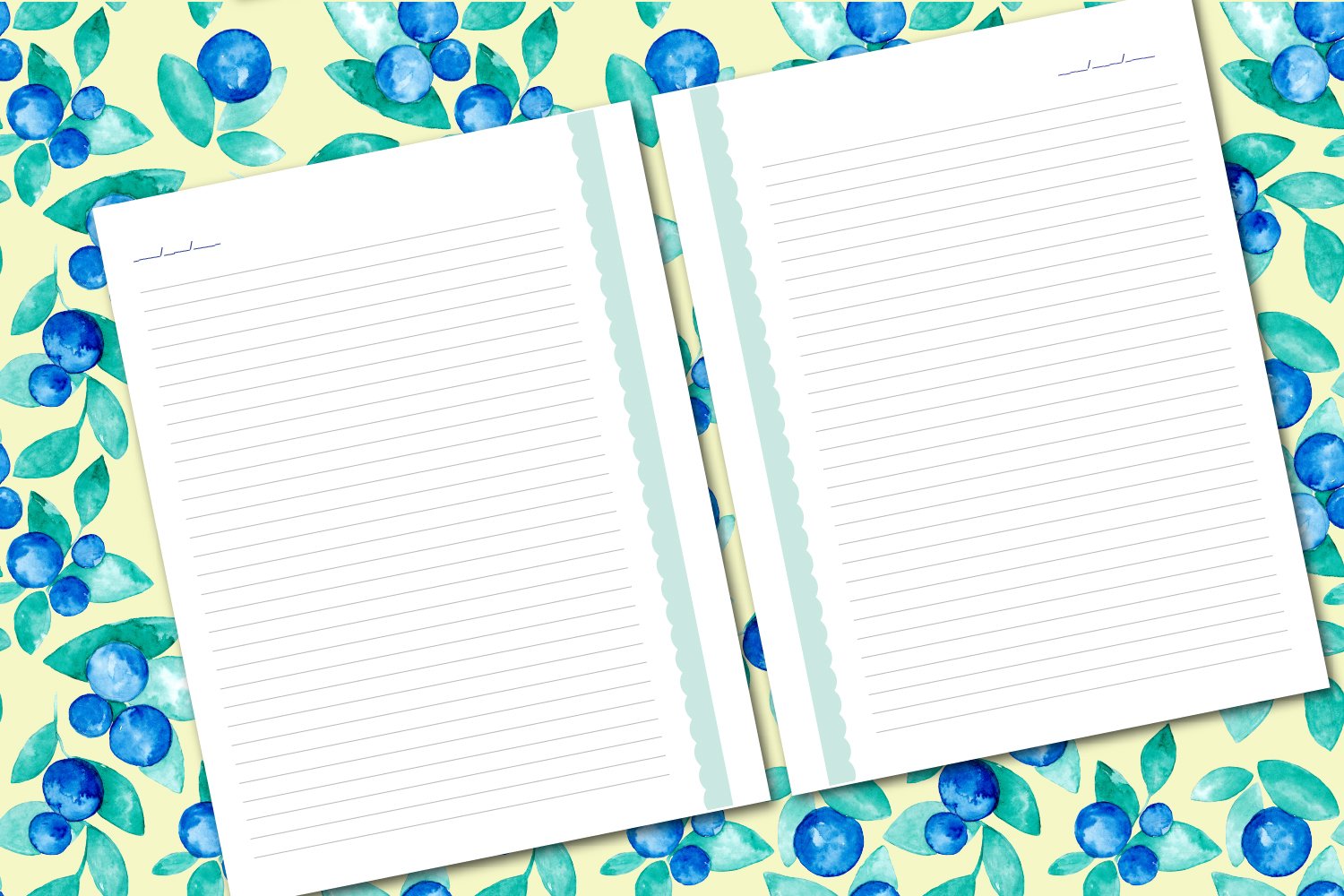 Printable Spring Scalloped Lined Notes Pages (266866) | Printables ...