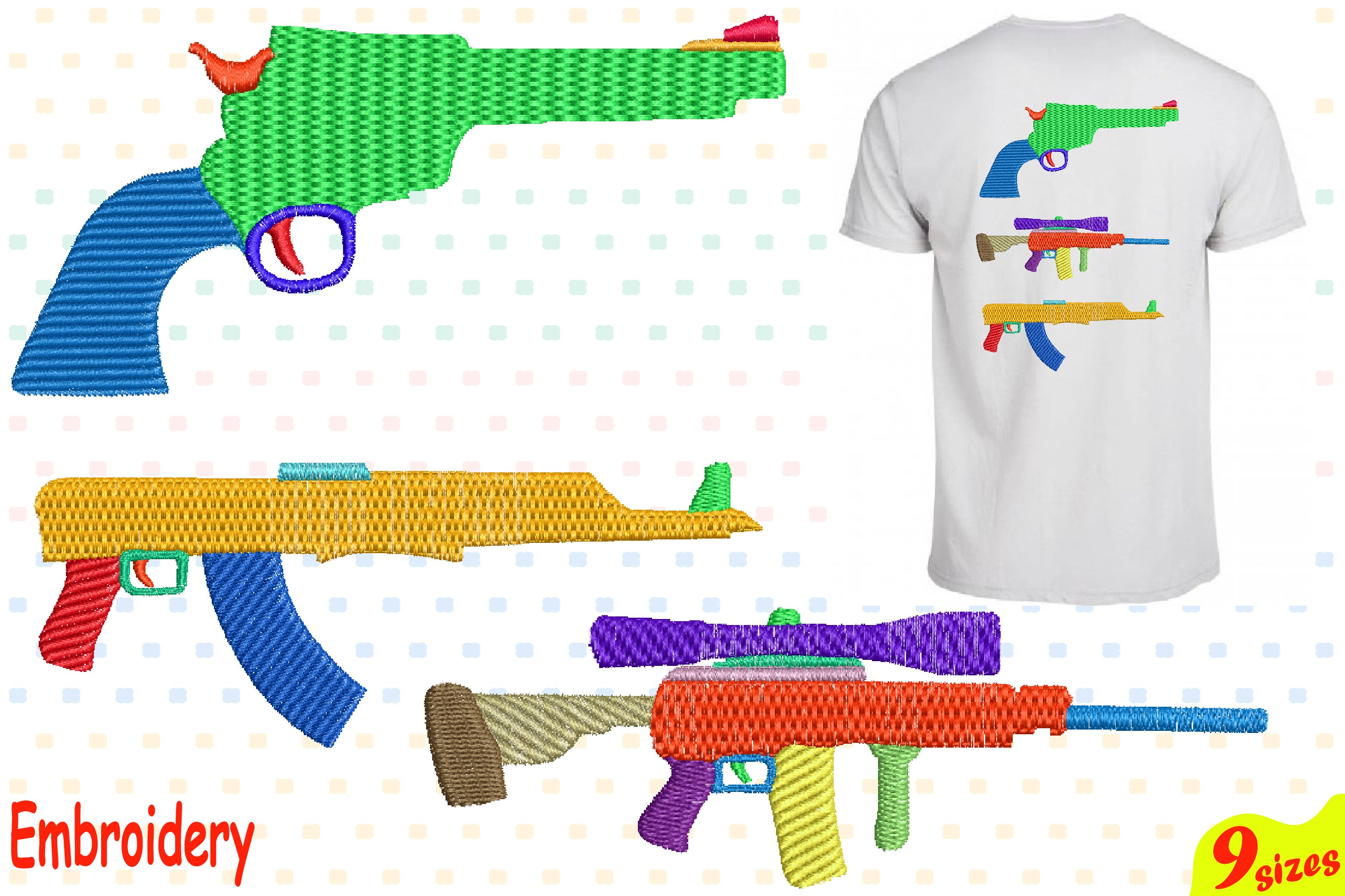 Guns Embroidery Design Machine Instant Download Commercial Use digital ...