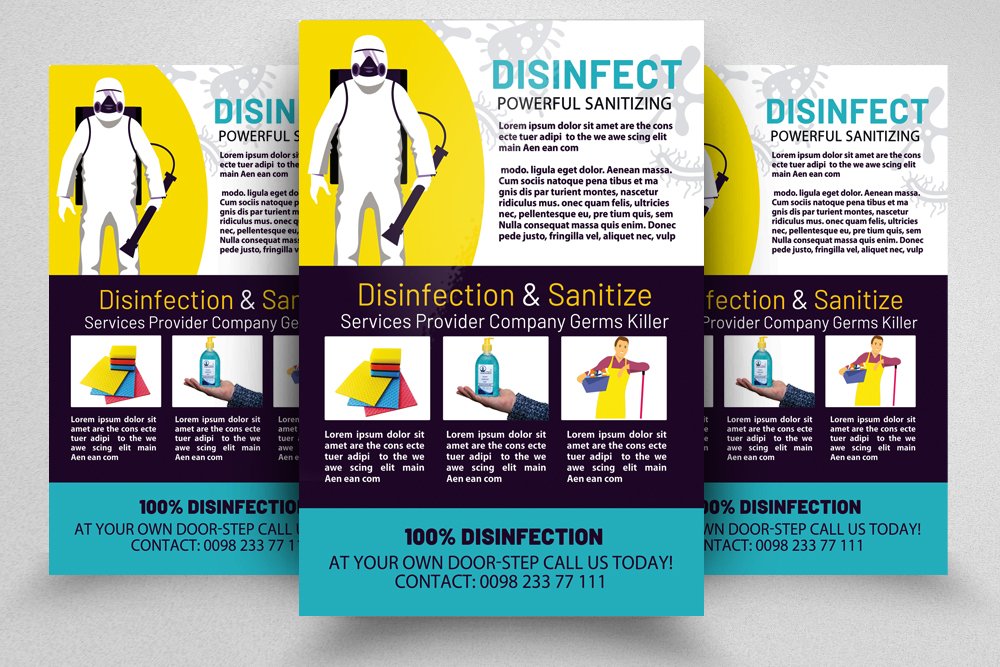 Disinfection & Sanitizing Service Flyer template (650637) | Flyers ...