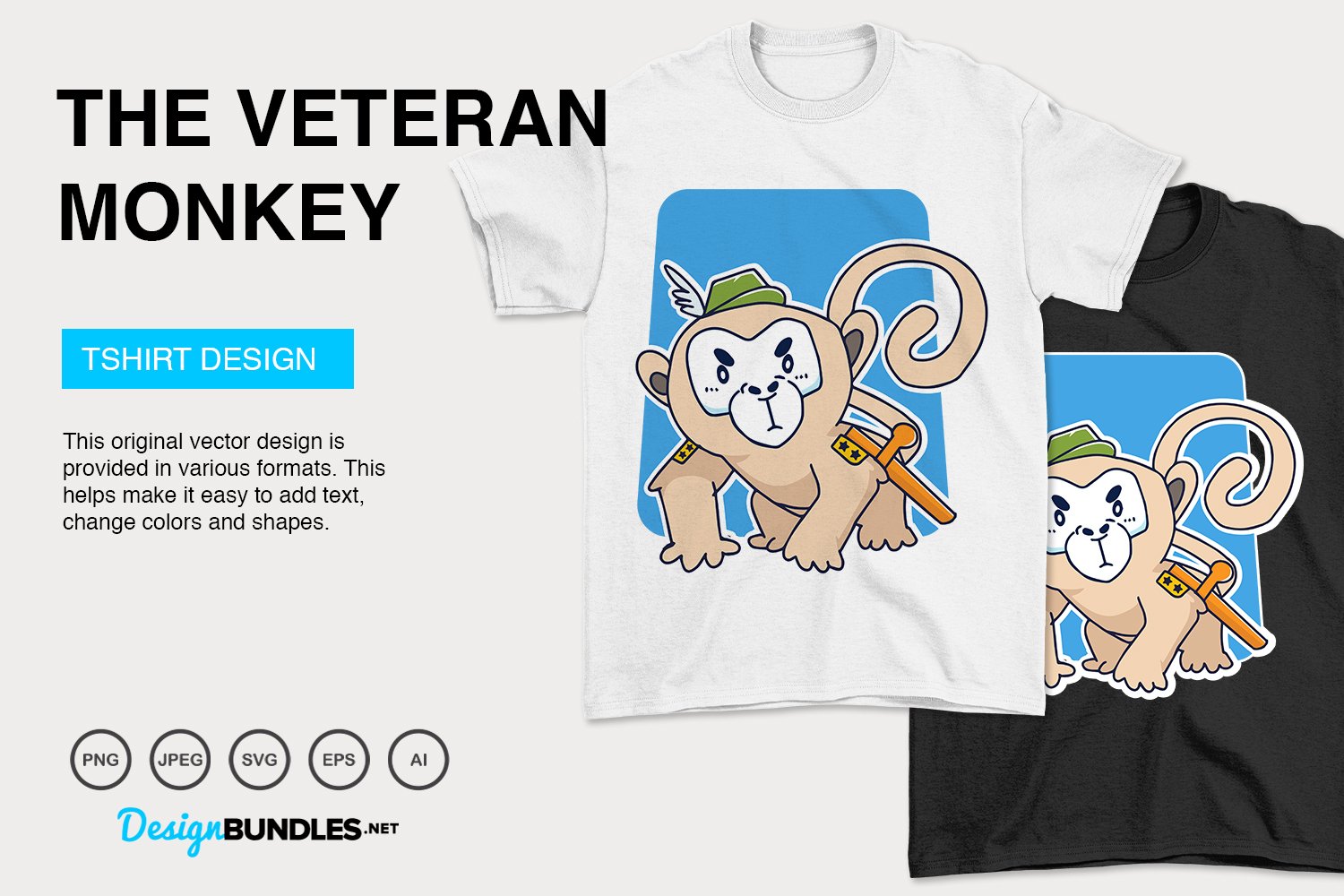 The Veteran Monkey Vector Illustration