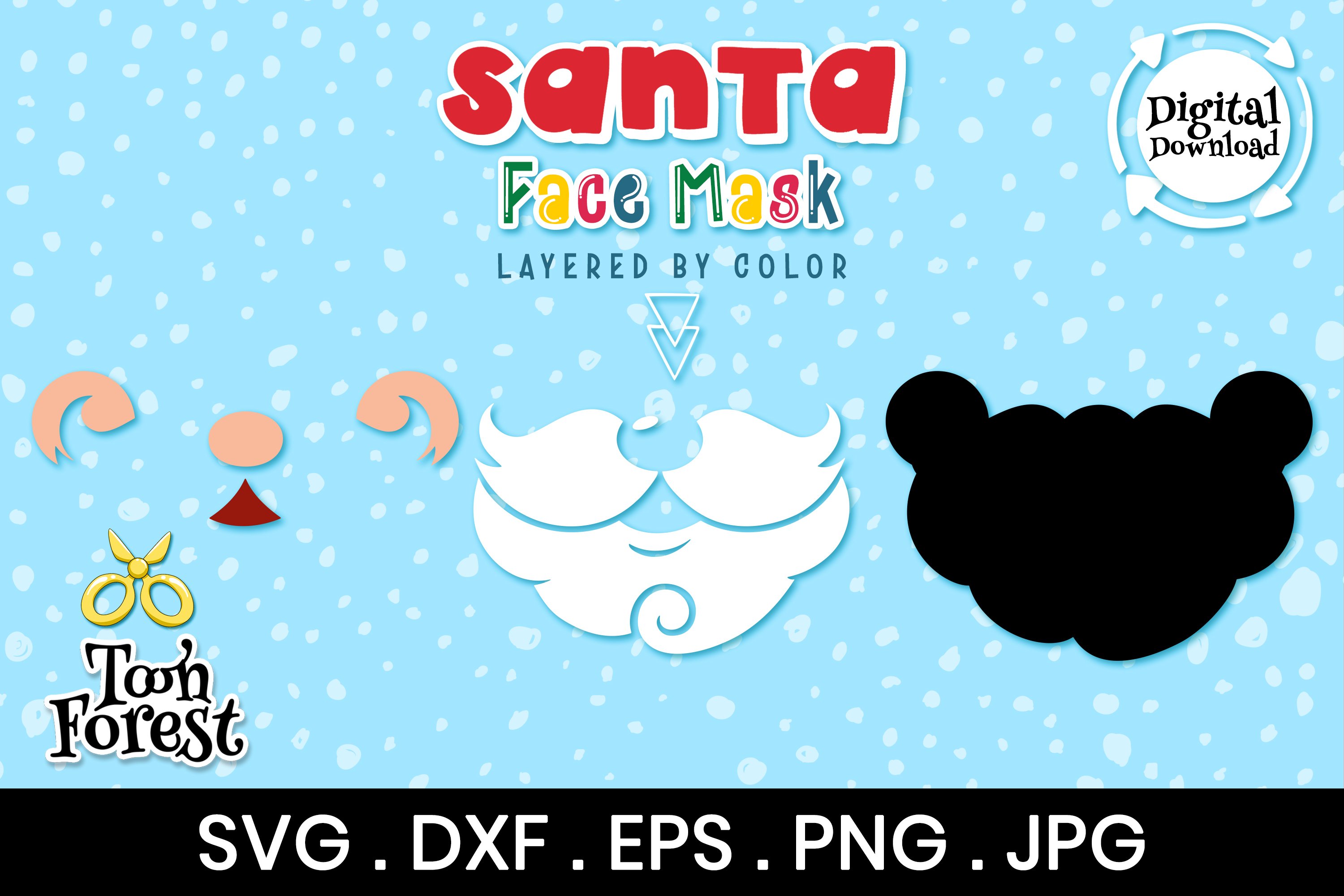 Santa Mouth SVG, DXF, EPS, and Png Cut File for Face Mask (1028954 ...