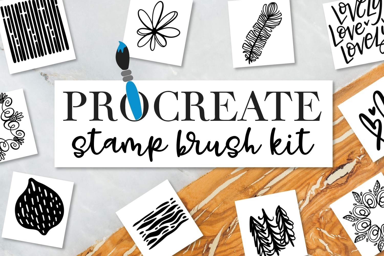 Procreate Stamp Brush Kit - 50 Procreate Stamp Brushes!