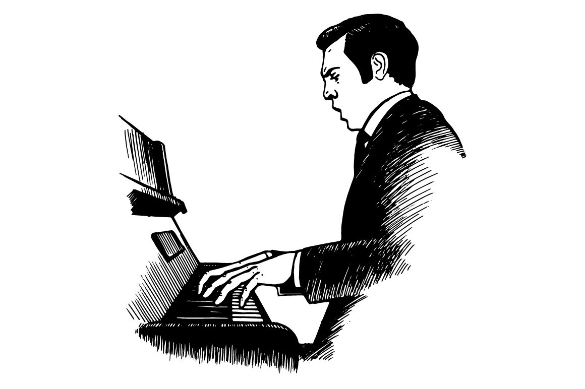 Hands Playing Piano Drawing