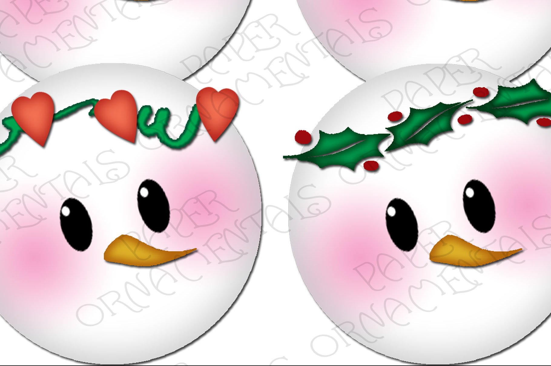 Christmas Clip Art, Christmas Winter Snow Angel Faces (1116551 ...