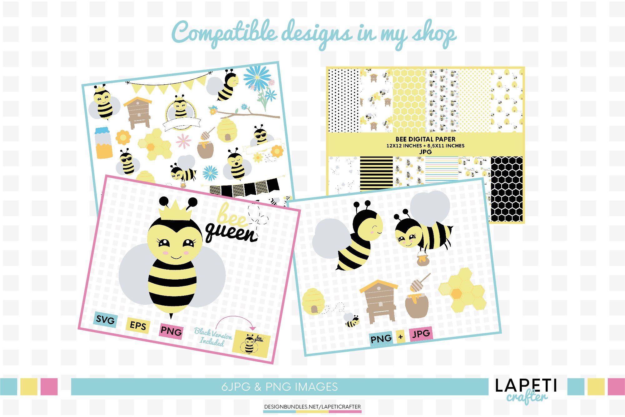Bumble Bee clipart set vector illustration (251789) | Illustrations ...