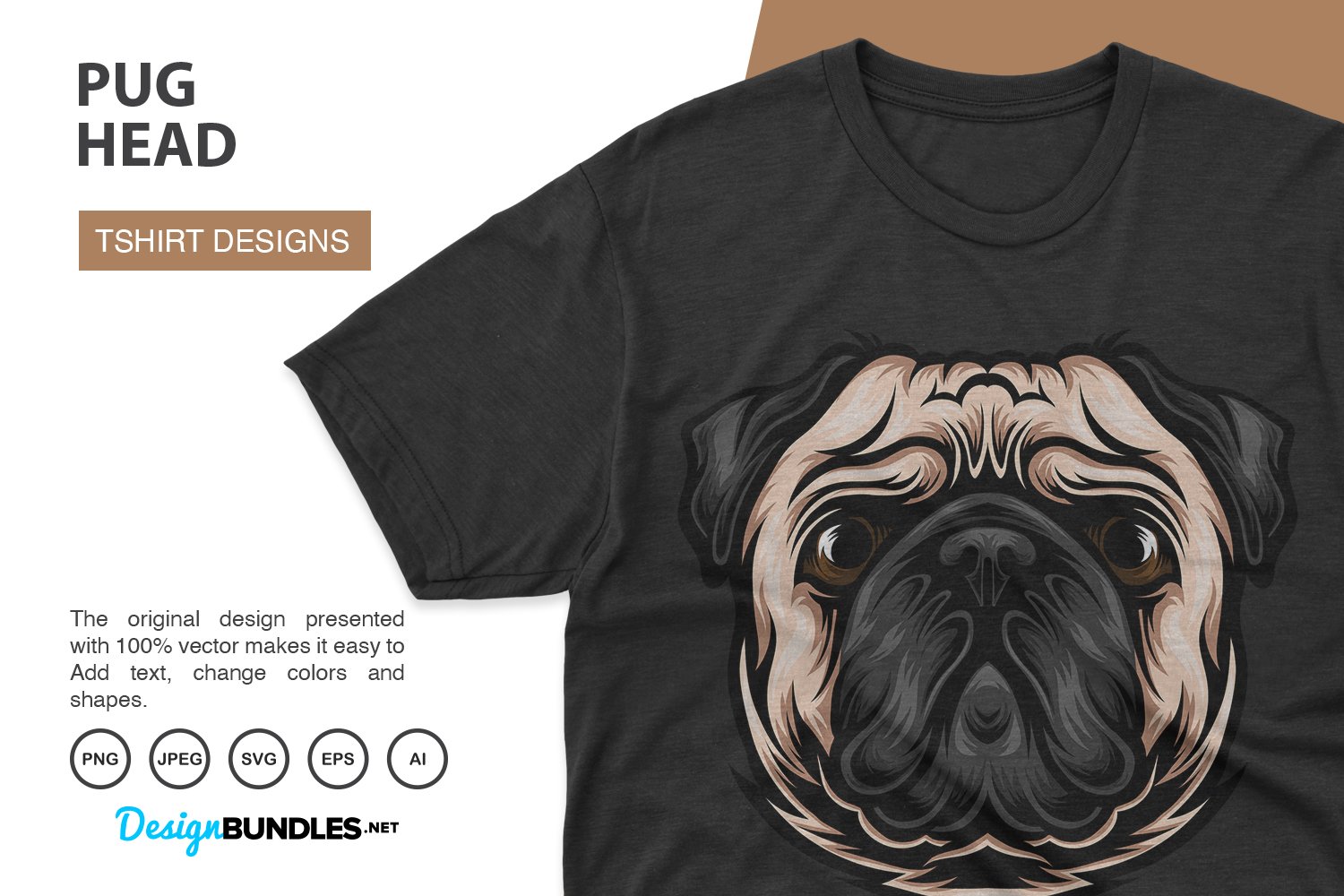 Pug Head Illustration