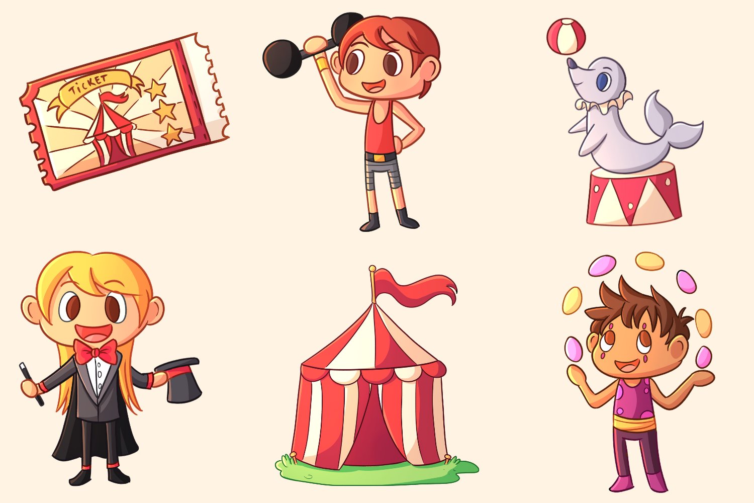 Circus Kids Illustrations