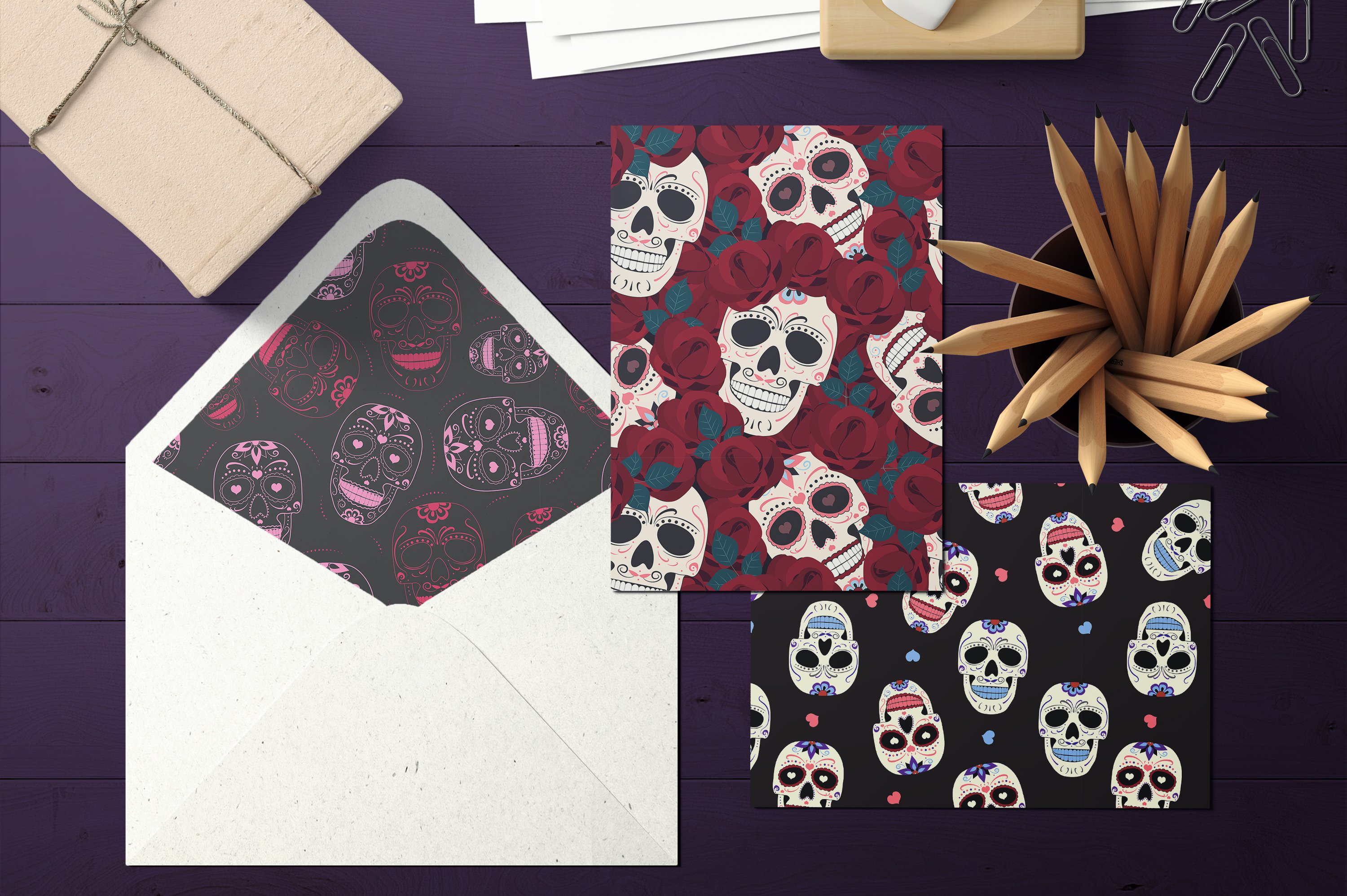 Sugar Skulls Day of the Dead Seamless Pattern (920038) | Patterns ...
