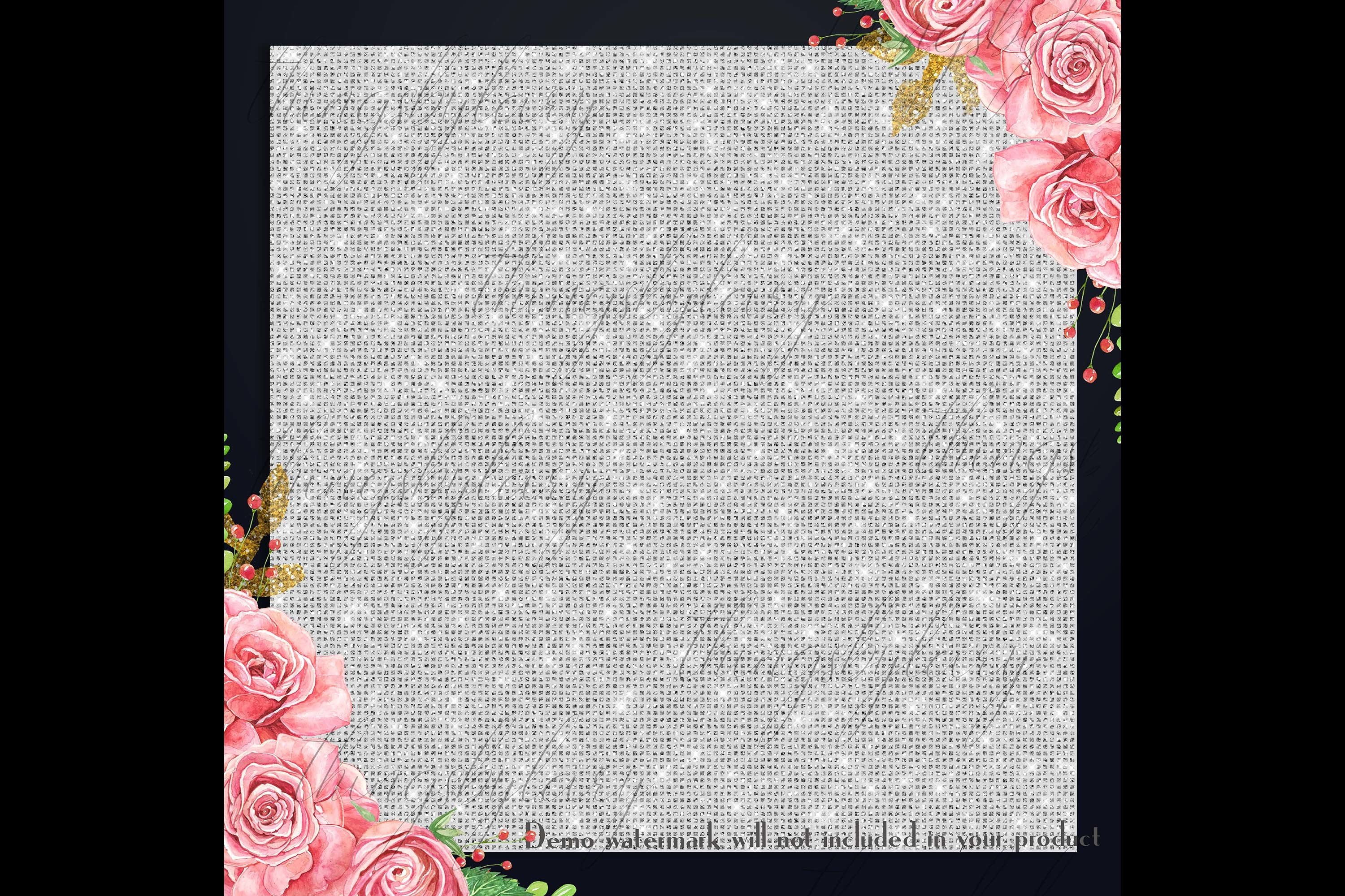 16 Luxury Silver Glam Glitter Foil Wood Sequin Digital Paper (288384 ...
