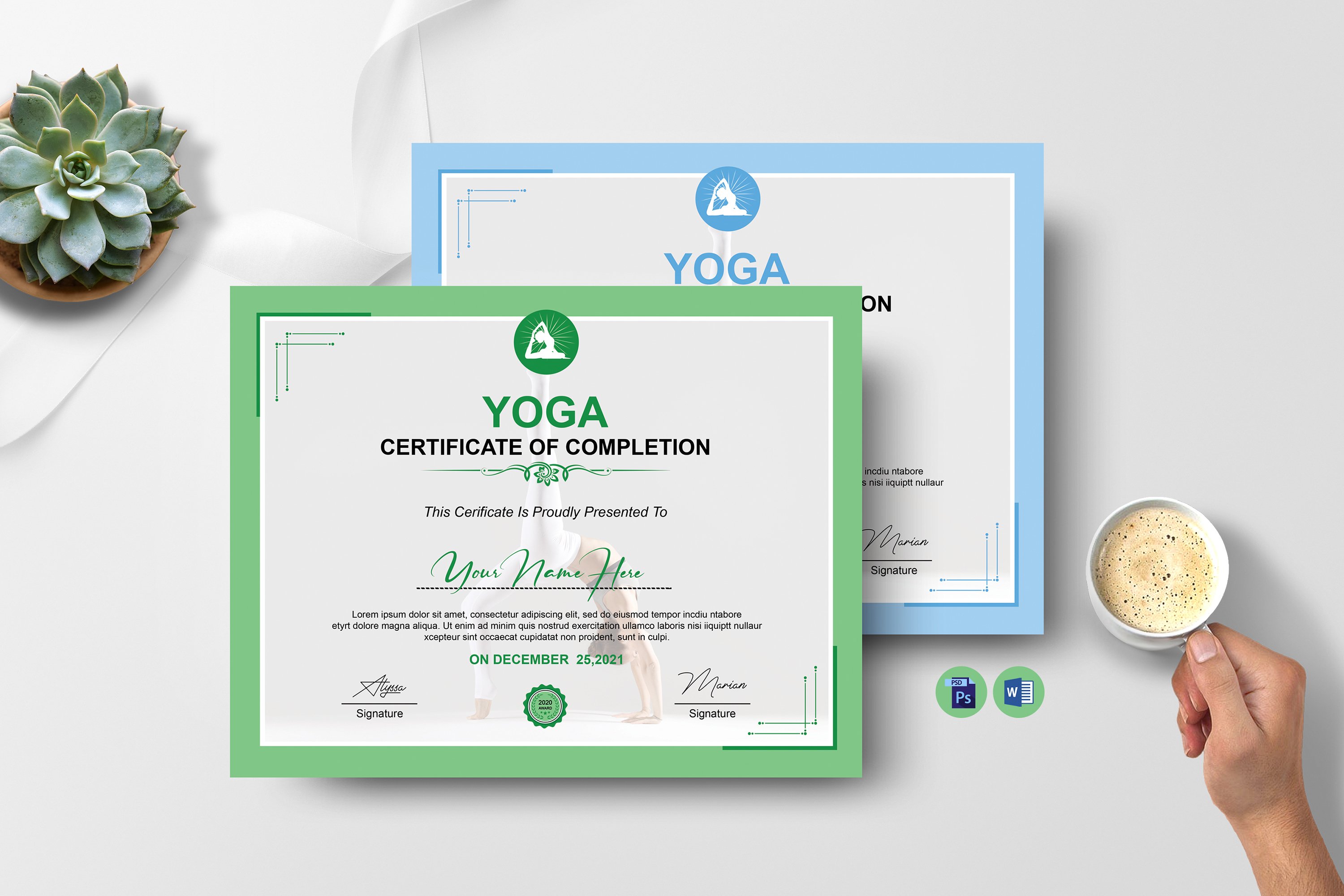Yoga Certificate Template 1184473 Flyers Design Bundles