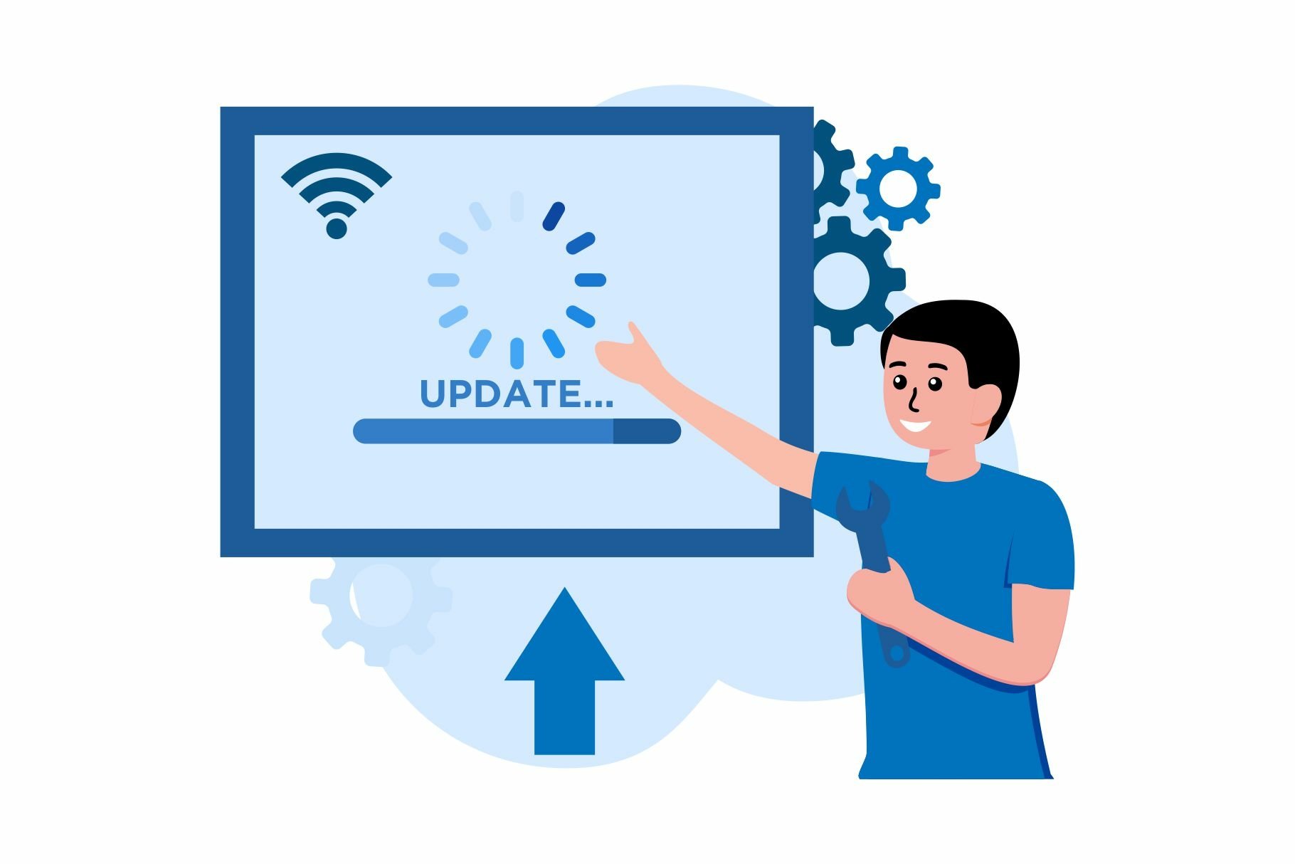 System Update Process flat concept (1284059) | Illustrations | Design ...