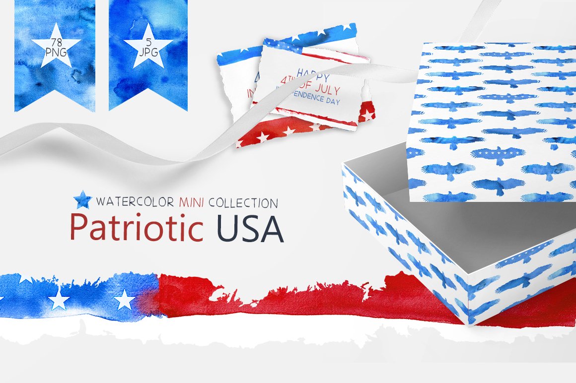 Patriotic USA. MINI Collection. (265141) | Backgrounds | Design Bundles