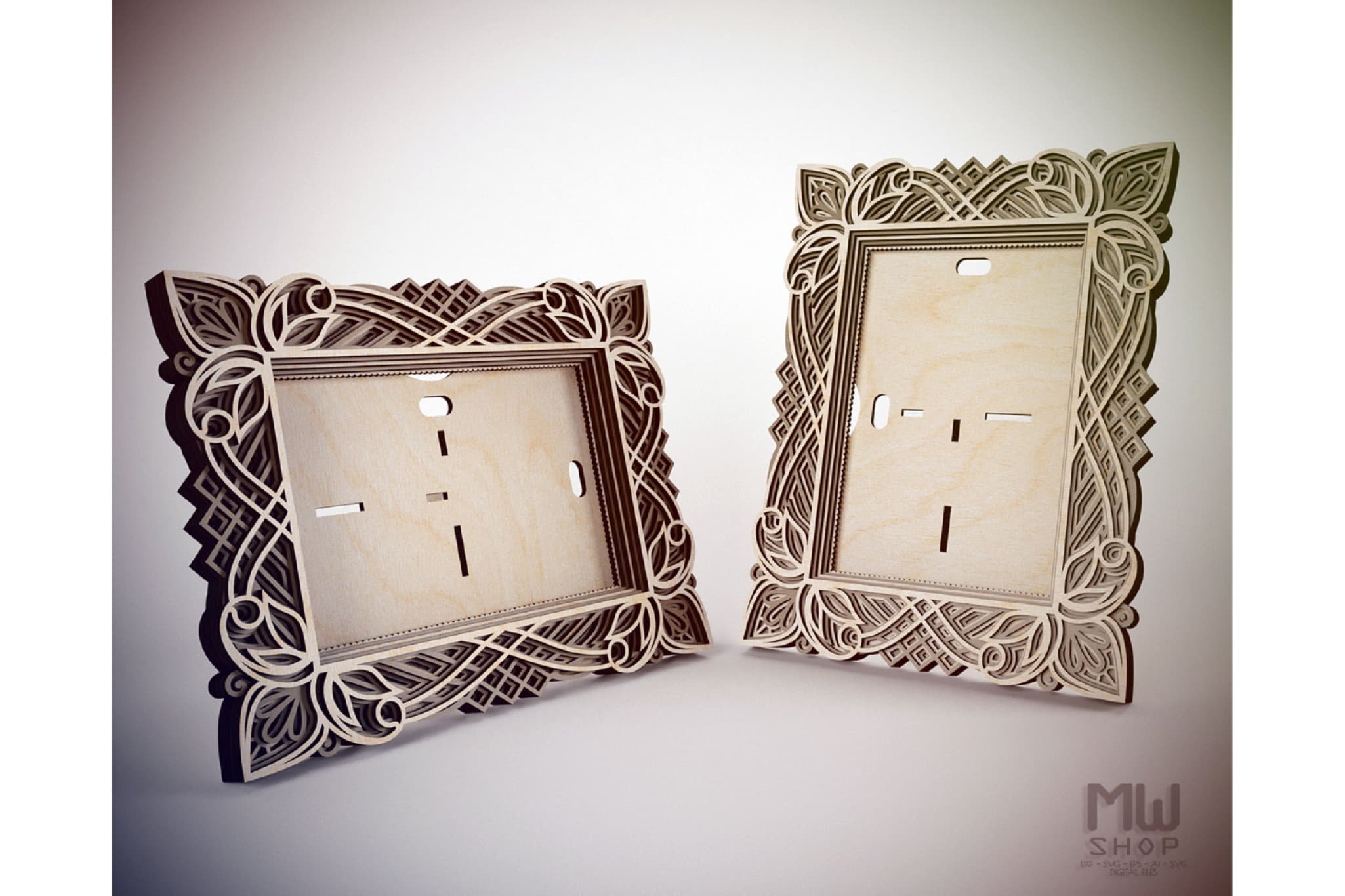 F21- Multilayer Photo Frame, Laser Cut 5x7 Photo Frame DXF (580027 ...