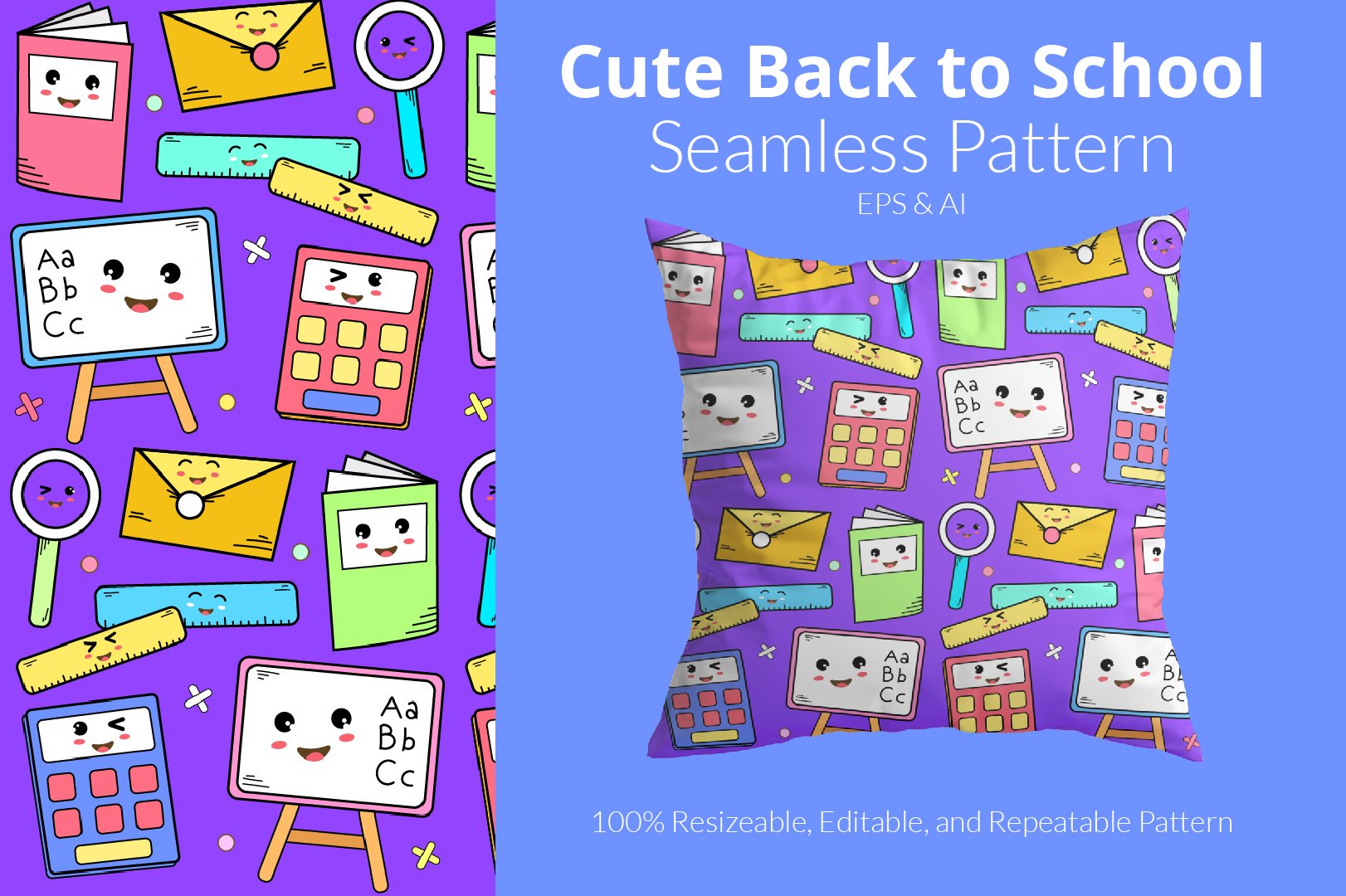 Cute Back to School - Seamless Pattern