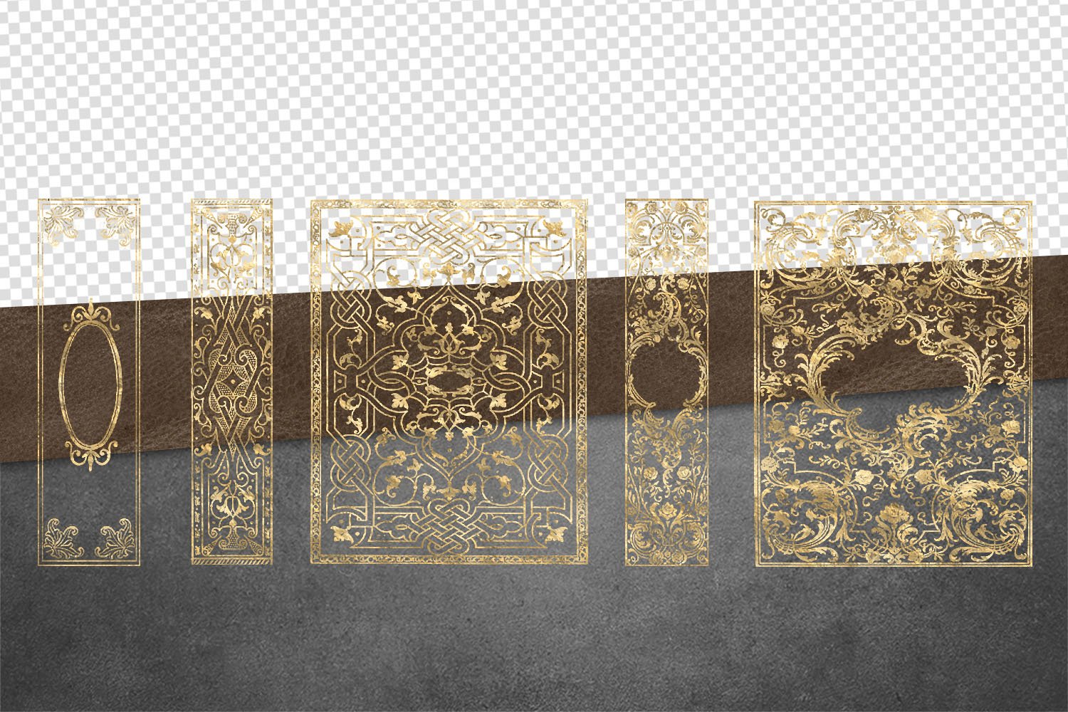 Gilded Gold Old Book Cover Overlays (408425) | Textures | Design Bundles