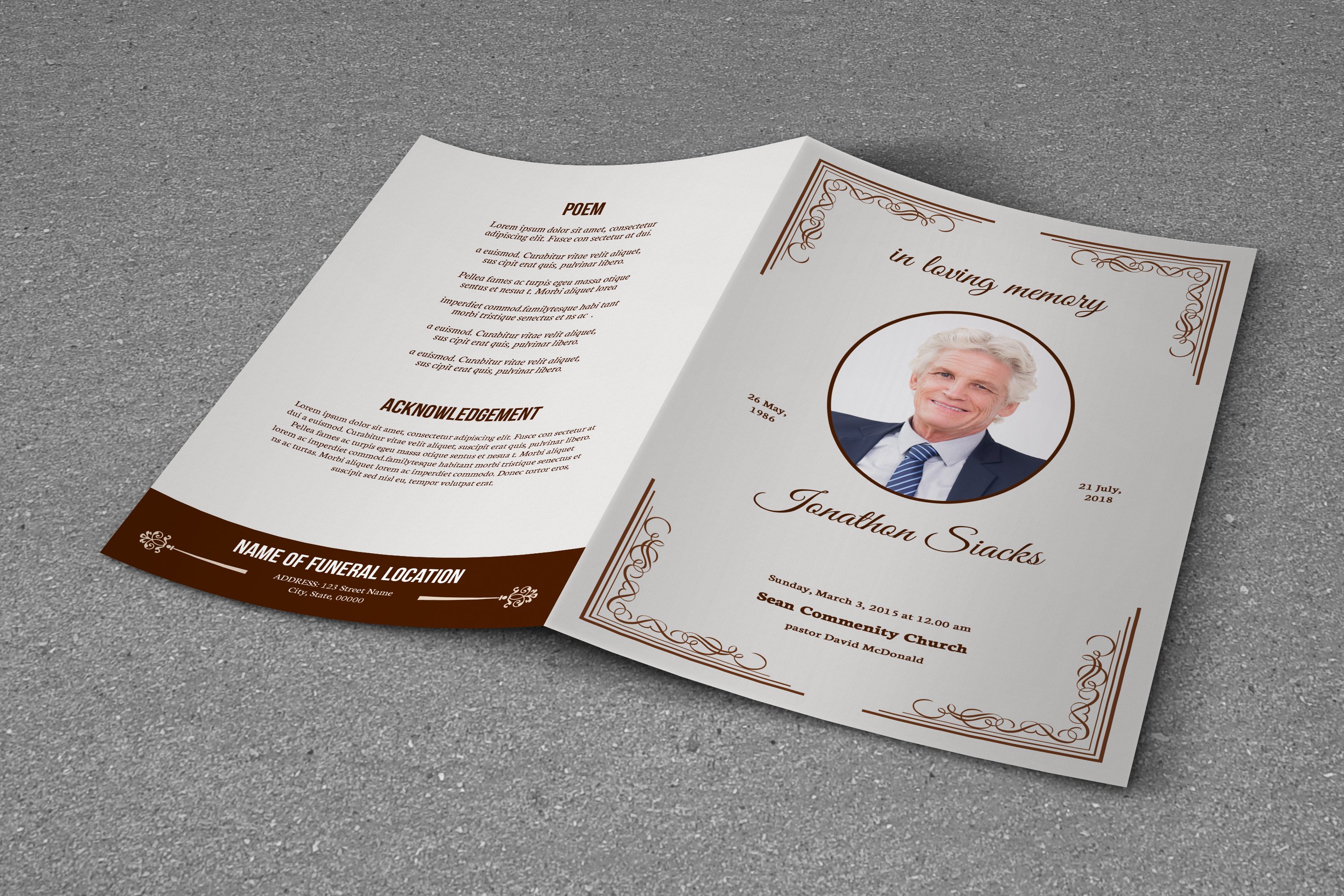 Funeral Program Template, Ms Word & Photoshop Template (418682 ...