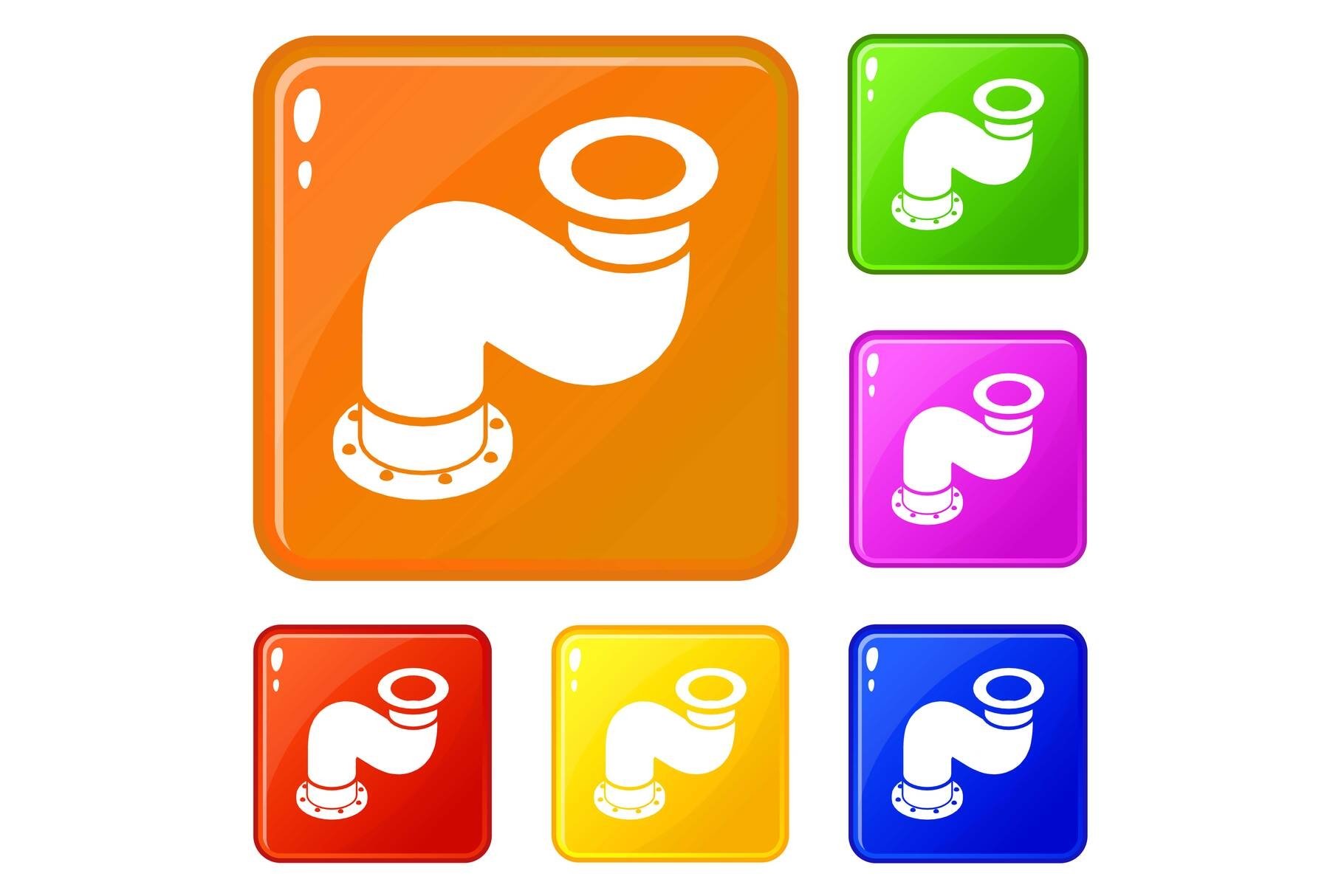 Connection pipe icons set vector color (528919) | Icons | Design Bundles