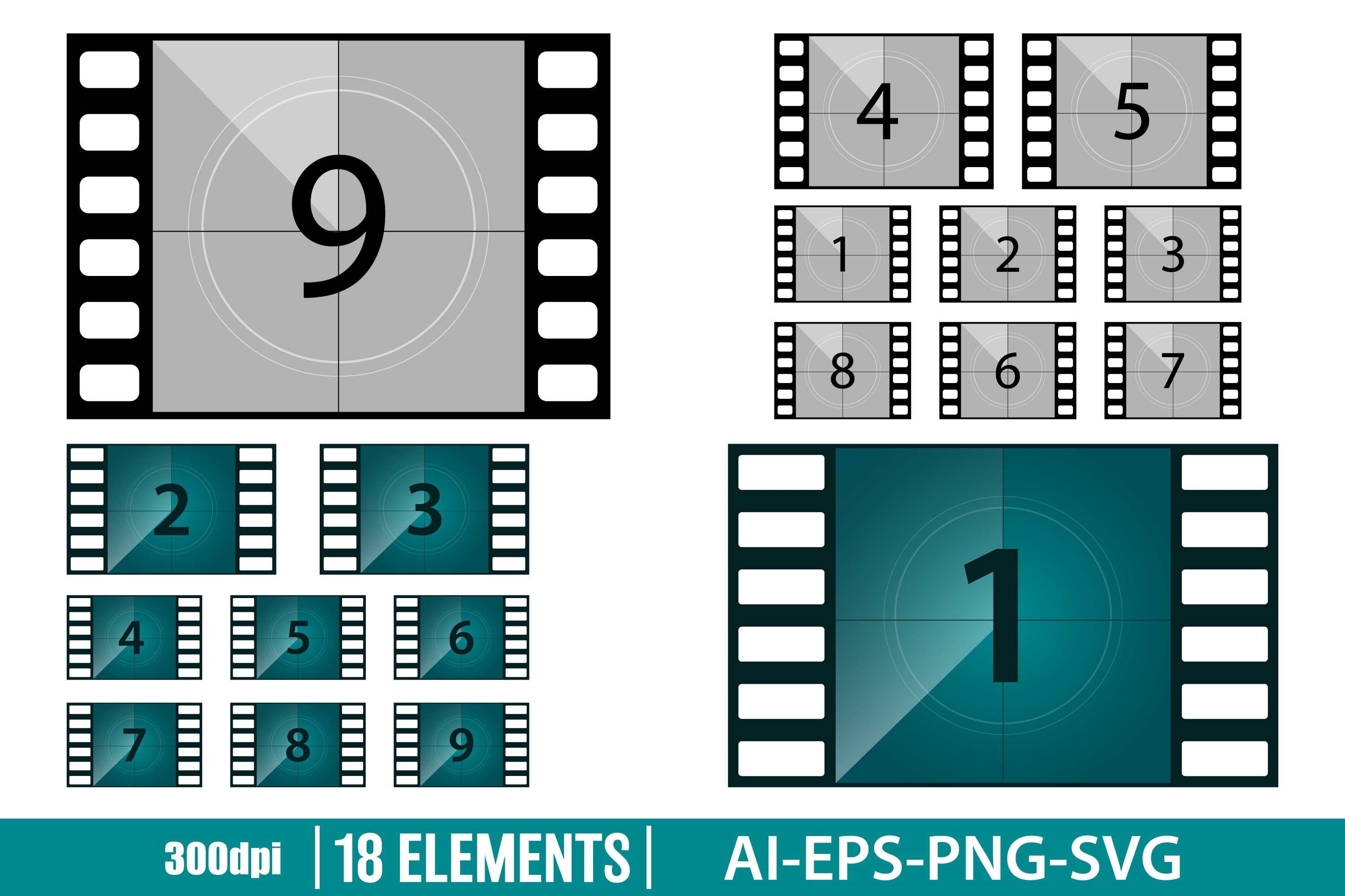 Movie countdown clipart vector design illustration (1267896 ...