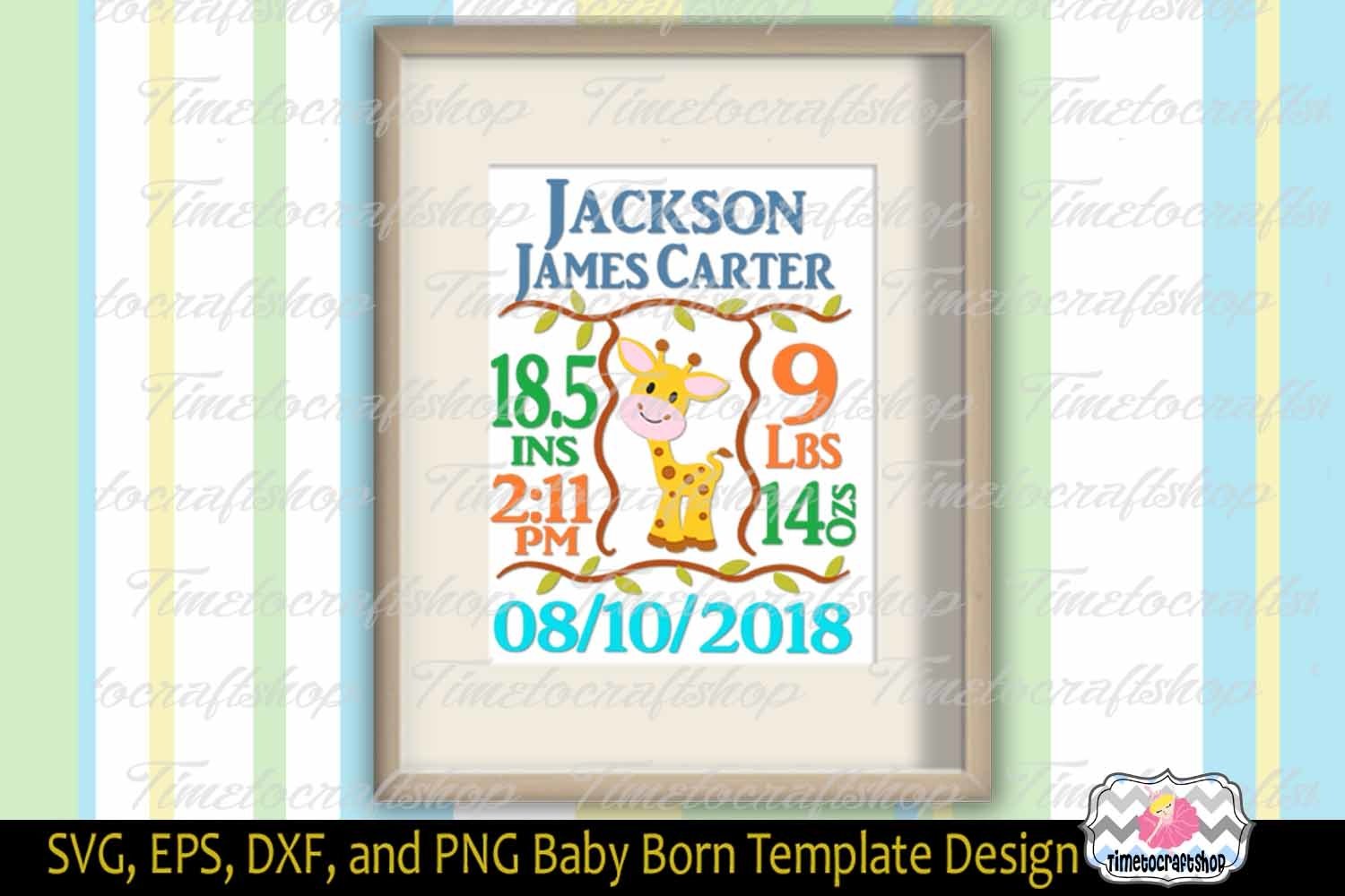 SVG, Dxf, Png & Eps Baby Birth Announcement Template (97579) | SVGs ...