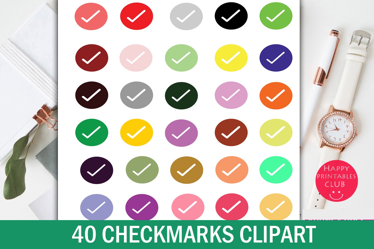 Colorful Check Marks Clipart I School Tick Mark Clipart