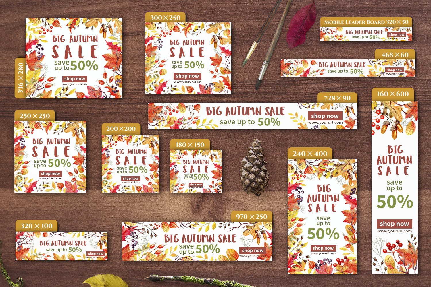 Autumn Sale Web Banners Set (39740) | Web Elements | Design Bundles