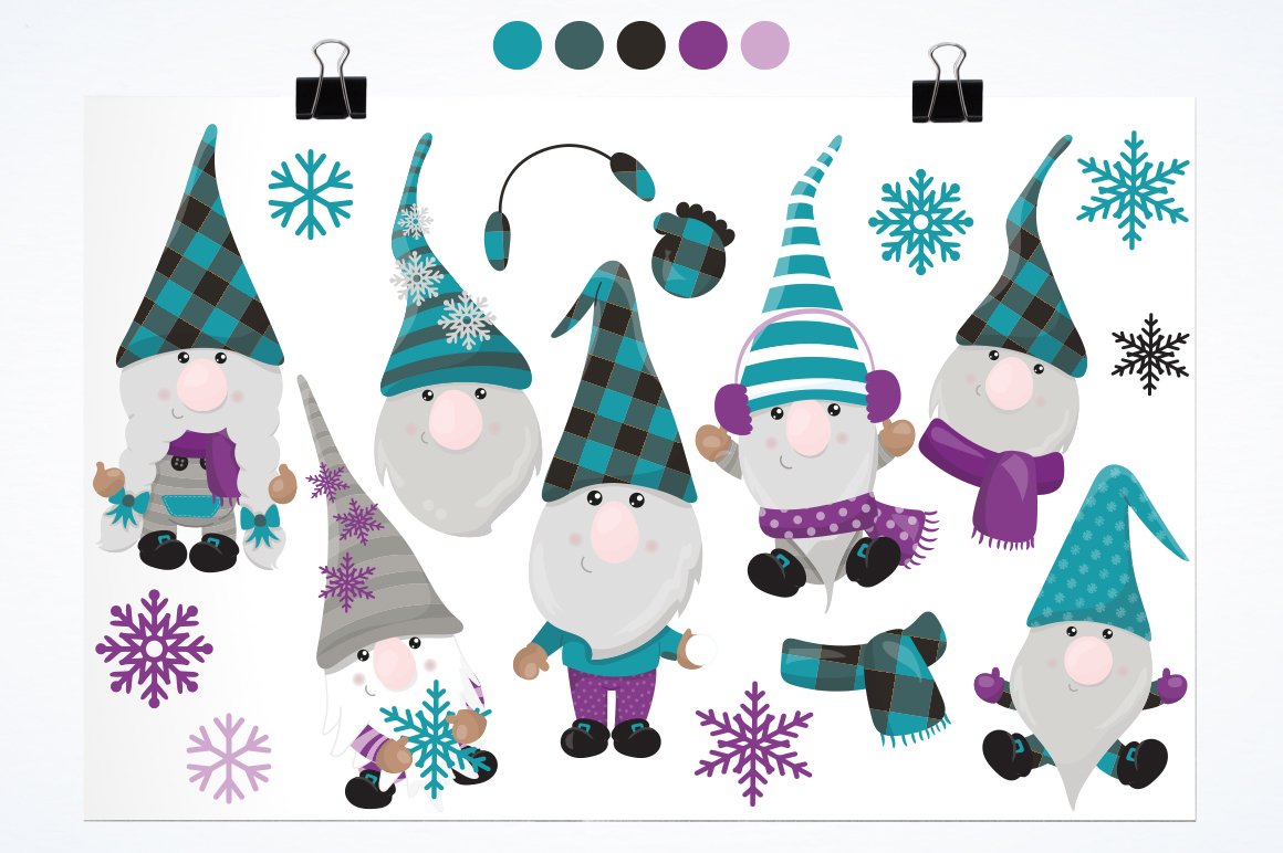 Winter Gnomes Graphics and illustrations