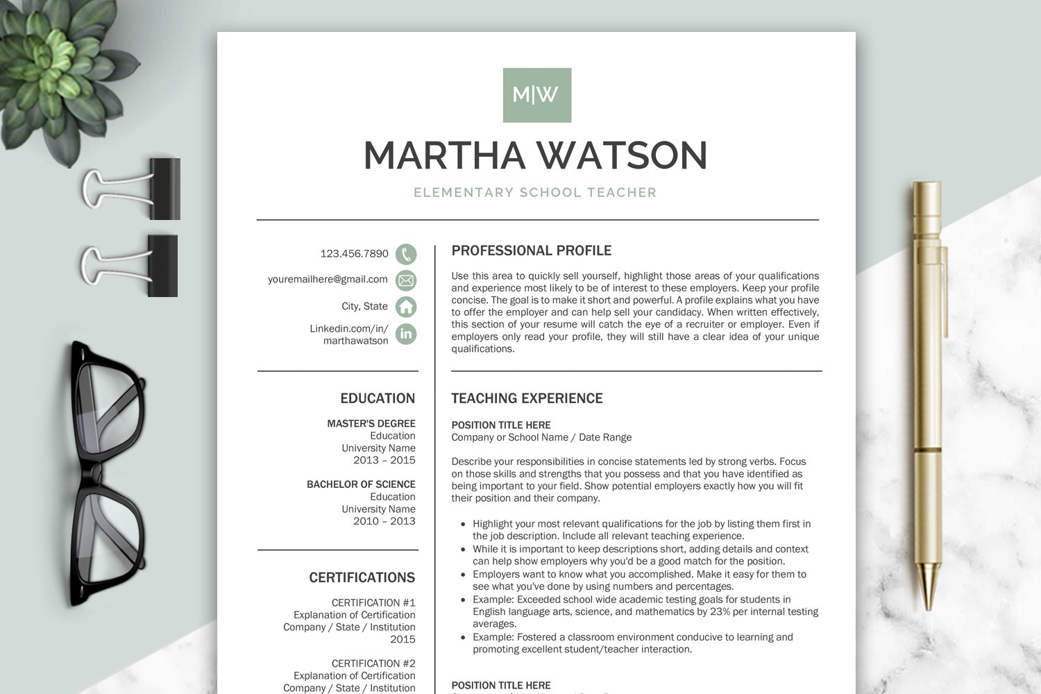 Teacher Resume Template / CV Templates (403629) | Resume Templates ...