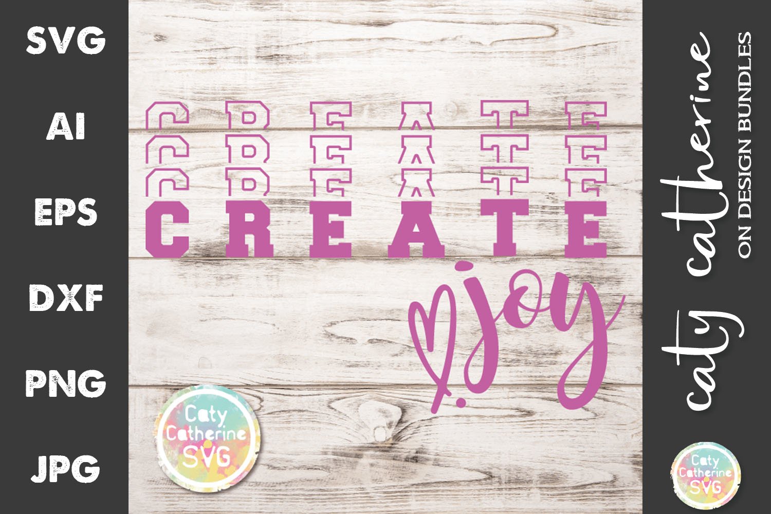 Create Joy Mirrored Stacked Letters SVG Cut File (664346) | SVGs ...