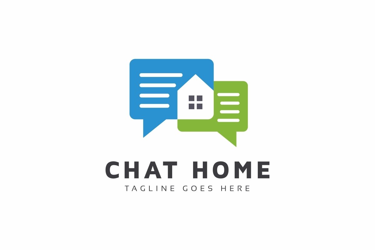 Chat Home Logo (251663) | Logos | Design Bundles